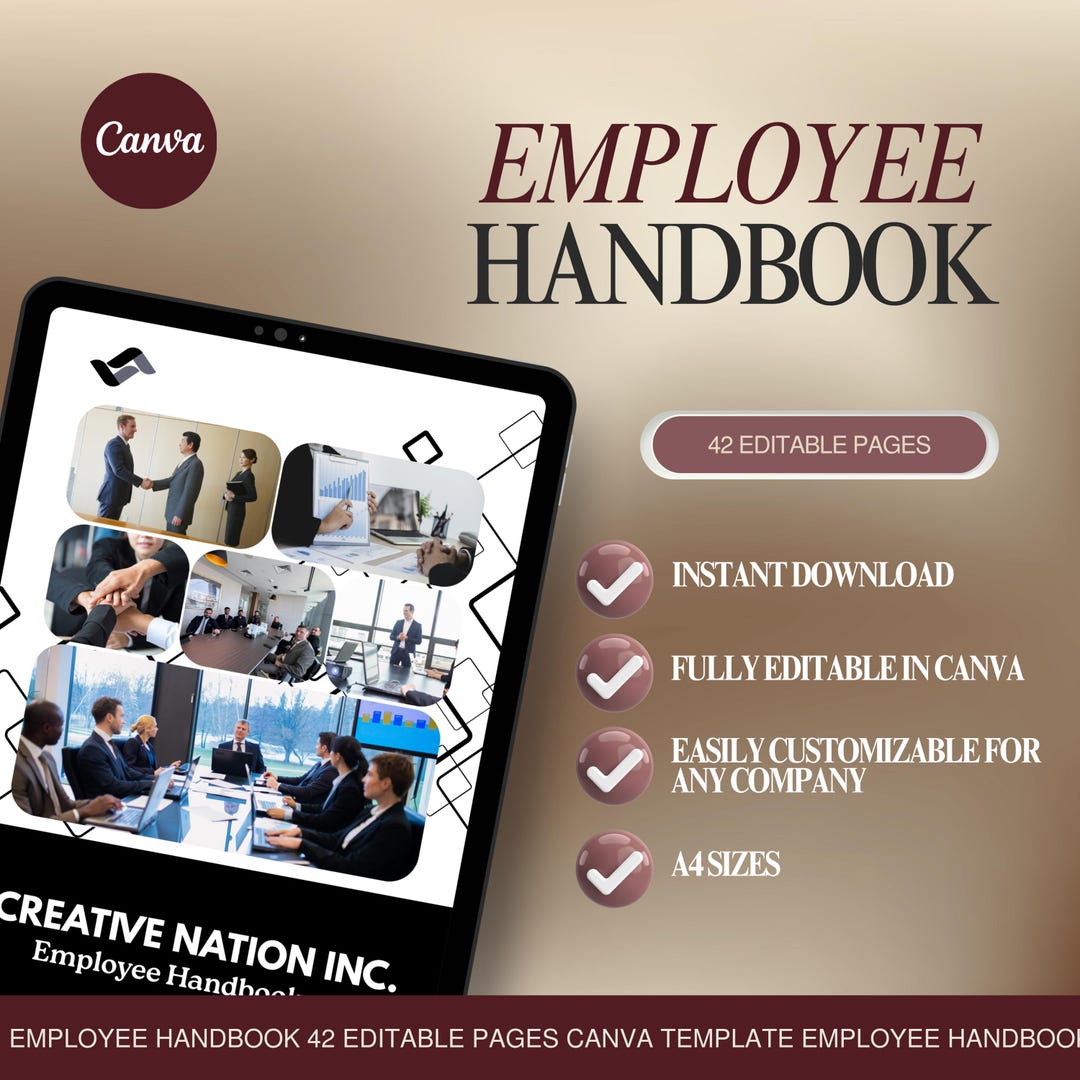 Employee Handbook Template 1: HR Onboarding Welcome Packet - Etsy
