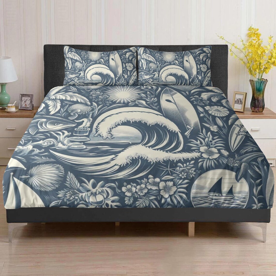 Surf Safari Duvet Cover, Duvet & Pillowcases Bedding Set Twin, Queen ...