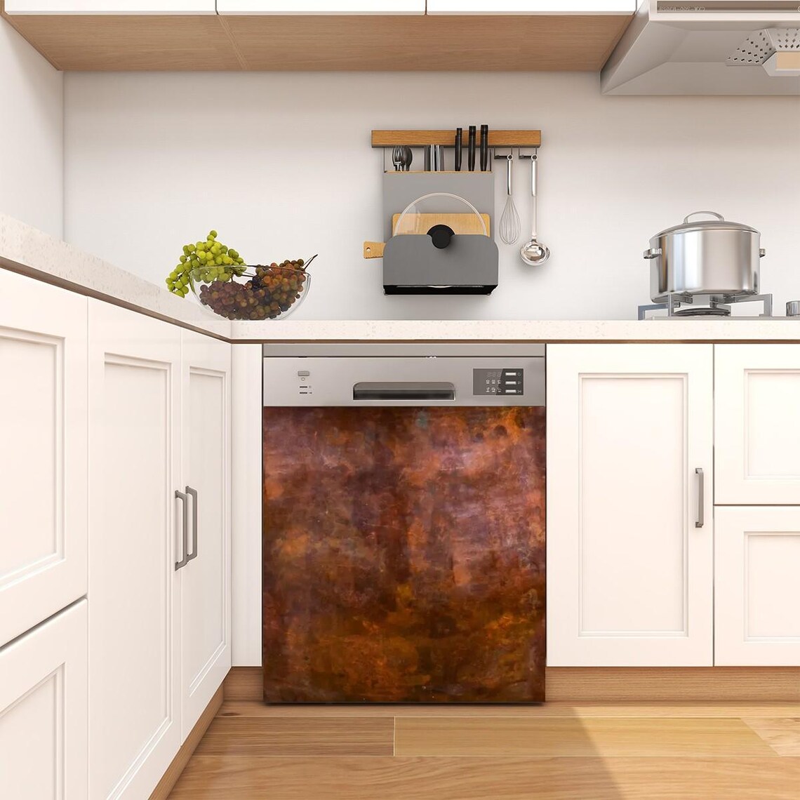 Patinaed Copper Look Dishwasher Magnet Cover: Easy Install Kitchen ...