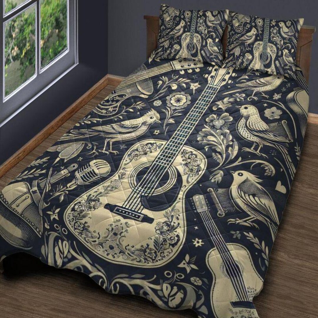 Bluegrass Songbird Quilted Duvet & Pillow Shams Set, College, Twin ...