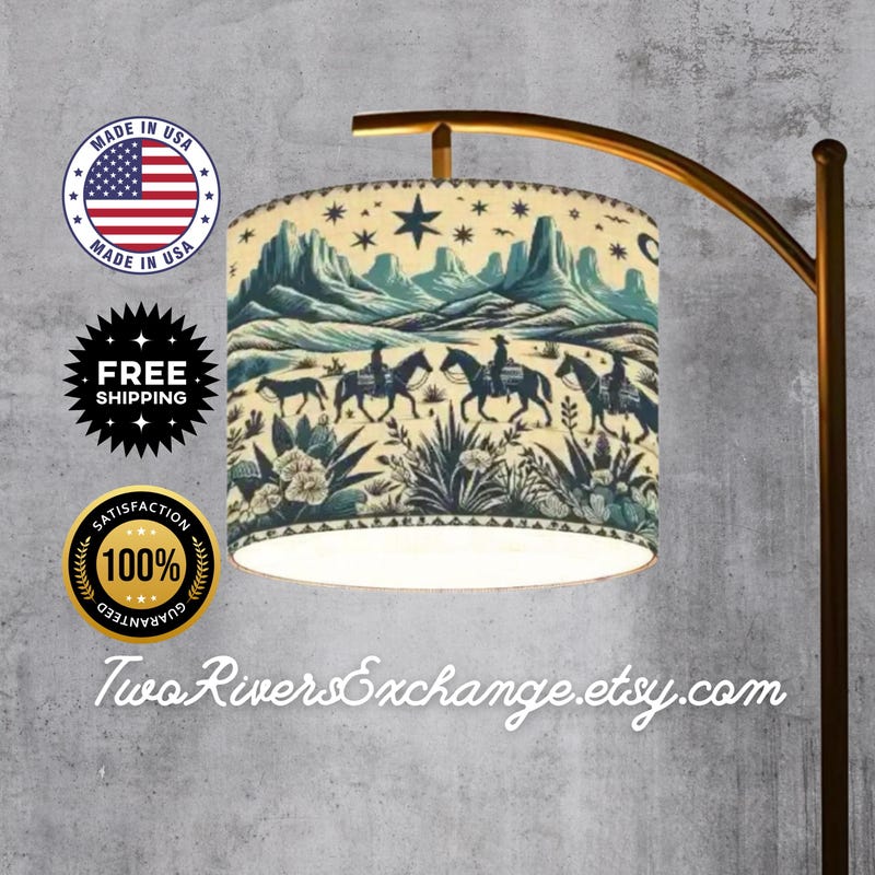 Lampshade Teal Floor Lamp - Etsy