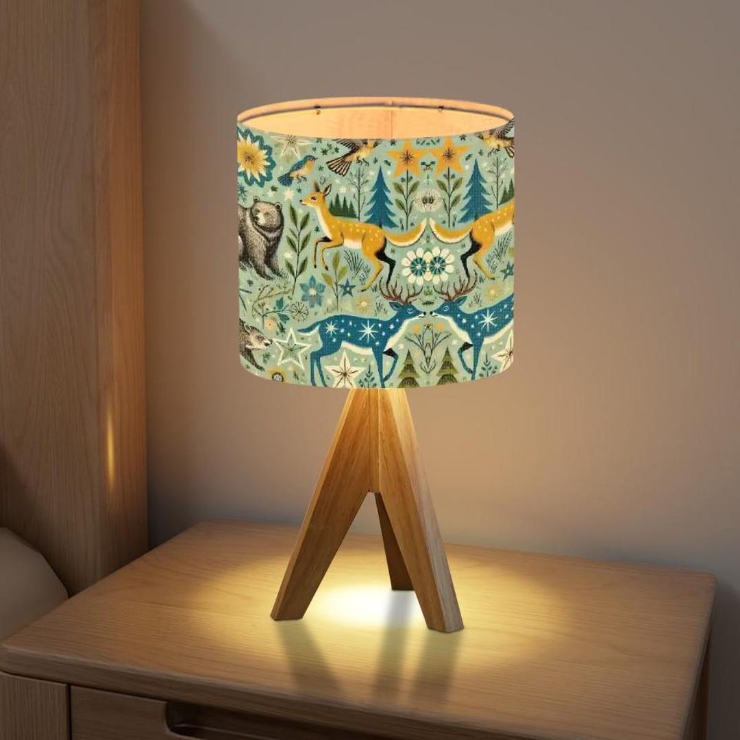 Woodland Critters Bear and Doe Tripod Table Lamp, Bedside Lamp, Desk ...