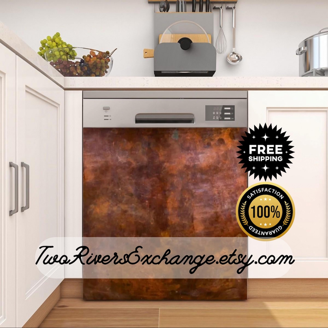 Patinaed Copper Look Dishwasher Magnet Cover: Easy Install Kitchen ...