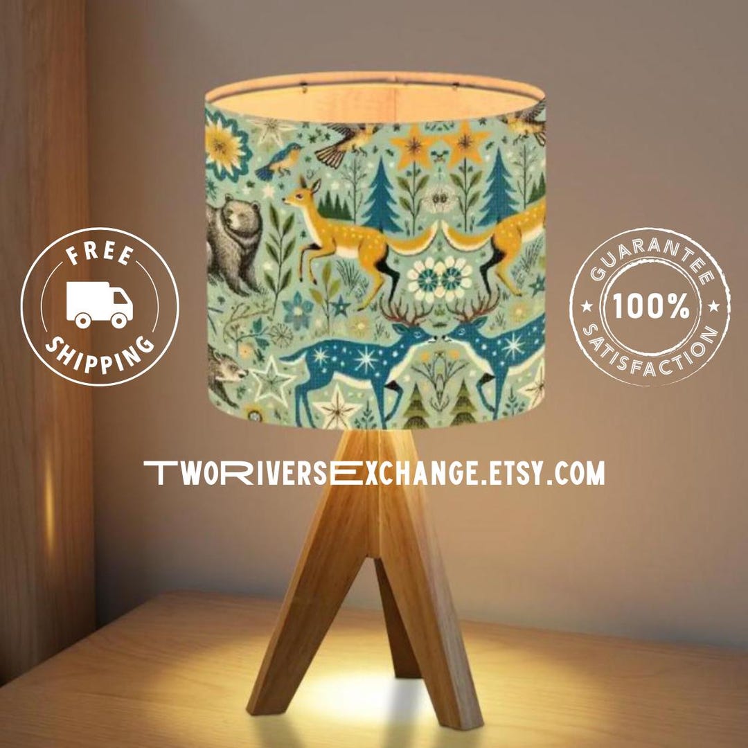 Woodland Critters Bear & Doe Tripod Table Lamp, Bedside Lamp, Desk Lamp ...