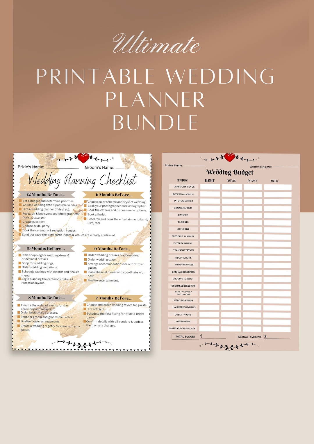 Wedding Planning Checklist | Wedding Checklist Printable | Wedding ...