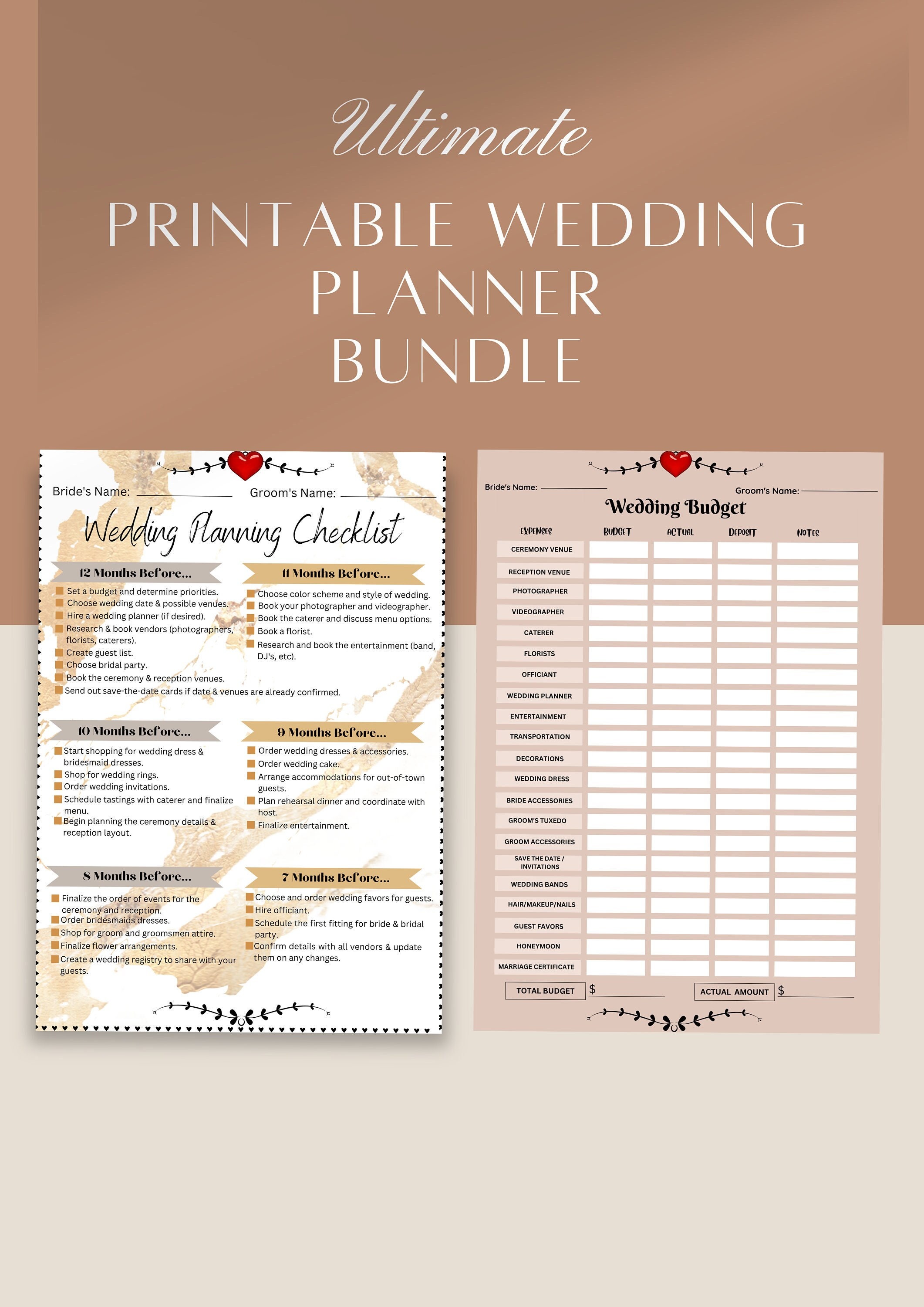 Wedding Planning Checklist | Wedding Checklist Printable | Wedding ...