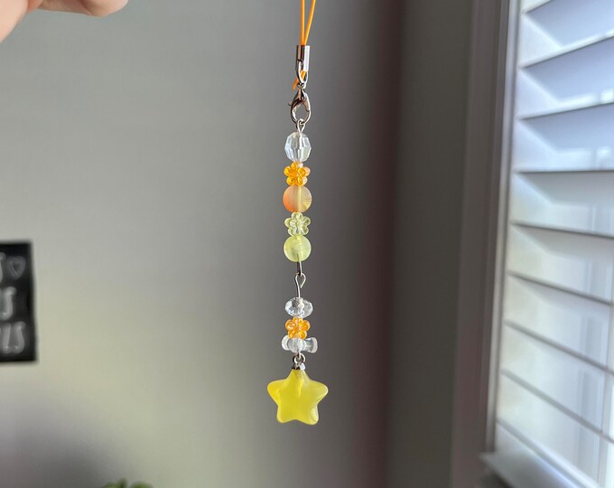 Yellow and Orange Star Keychain/phonecharm - Etsy