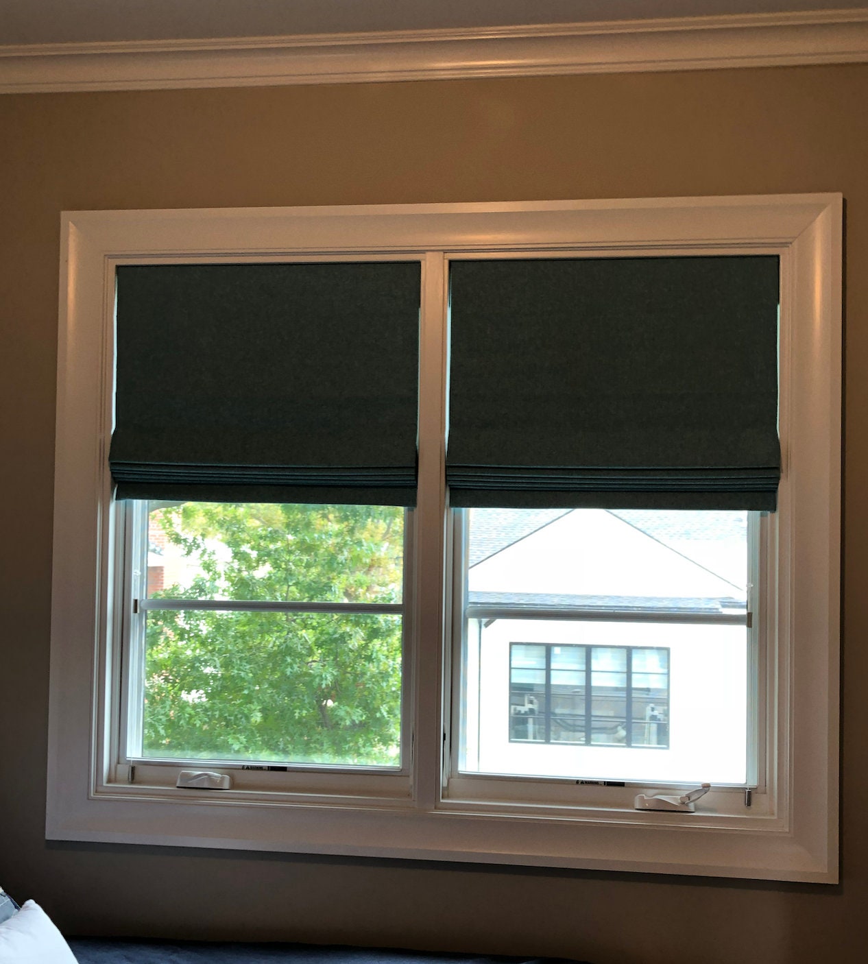 Classic Flat Roman Shades Made to Order. Handmade High End Designer ...
