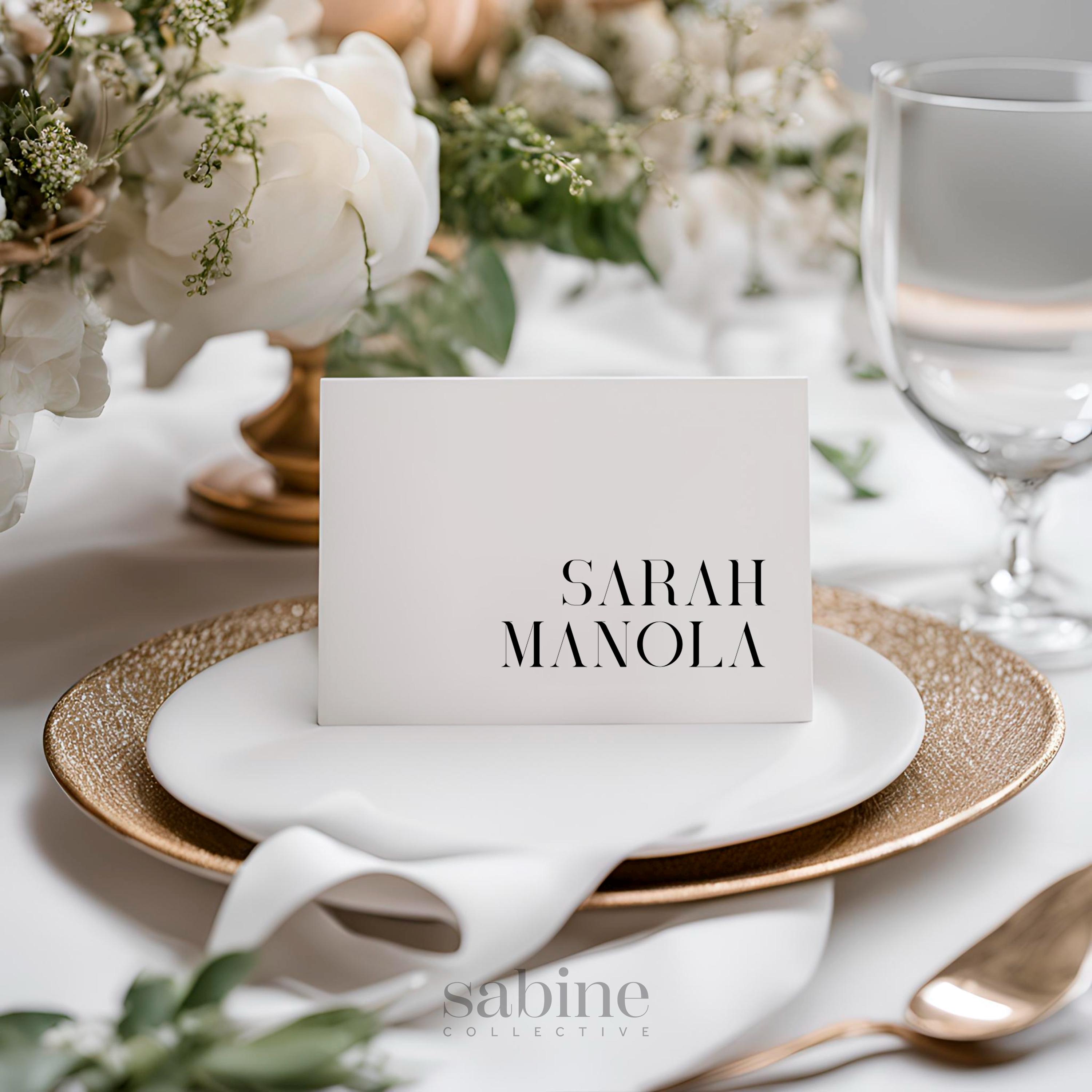 Wedding Table Place Card Template, Name Cards for Guests, Instant ...