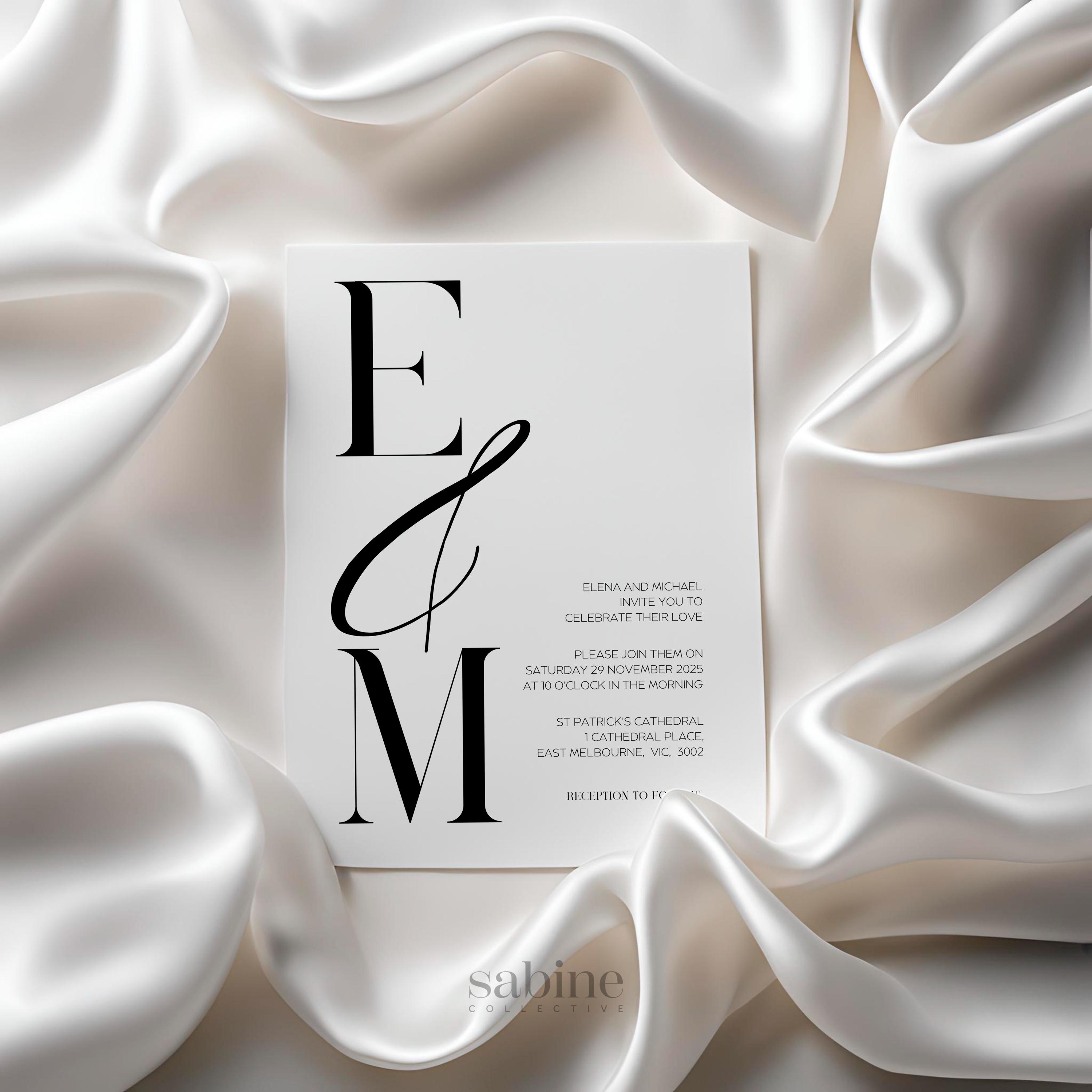 Modern Wedding Suite Template Bundle, Full Stationery Set, DIY Wedding ...