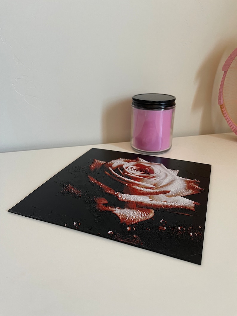Textured Art / 3D Printed Painting Rose - Etsy