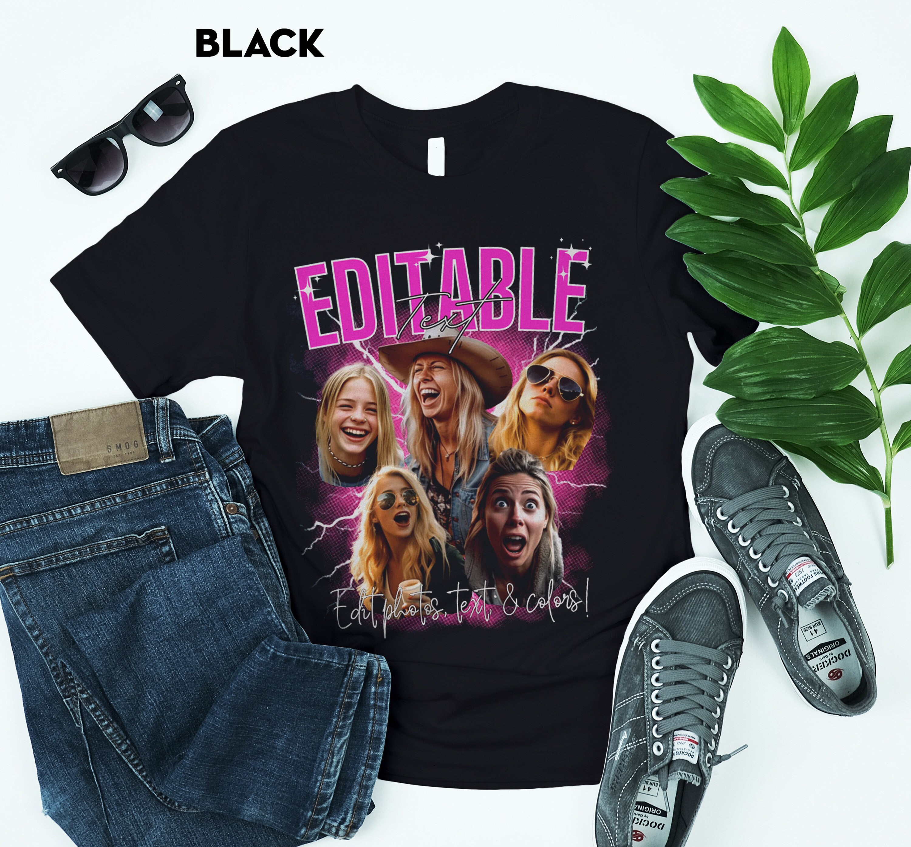 Custom Bootleg Rap T-shirt Template Customize Photo Birthday Concert ...