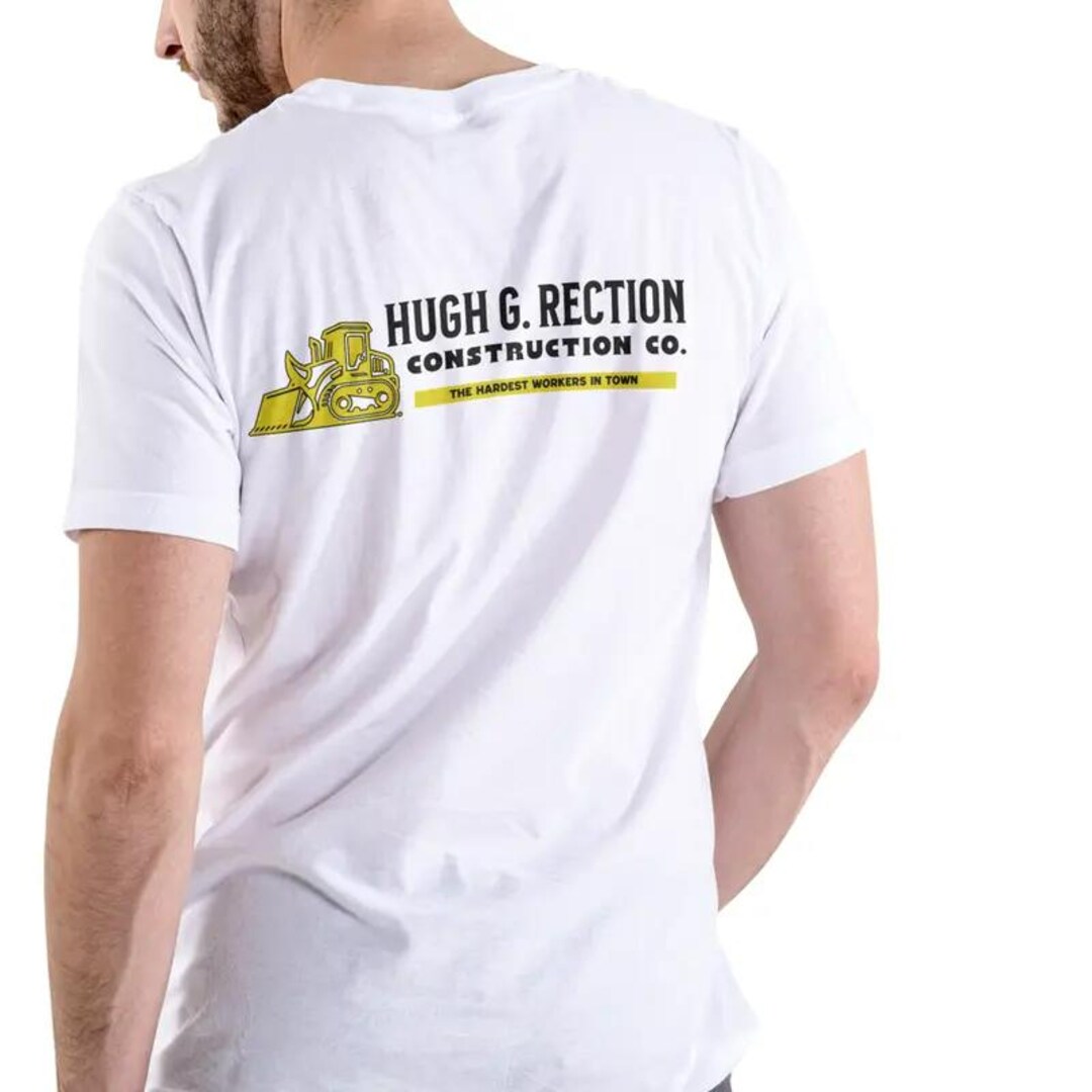 Hugh G Rection Construction Co. Funny 2 Sided Shirt, Driver Shirt for ...