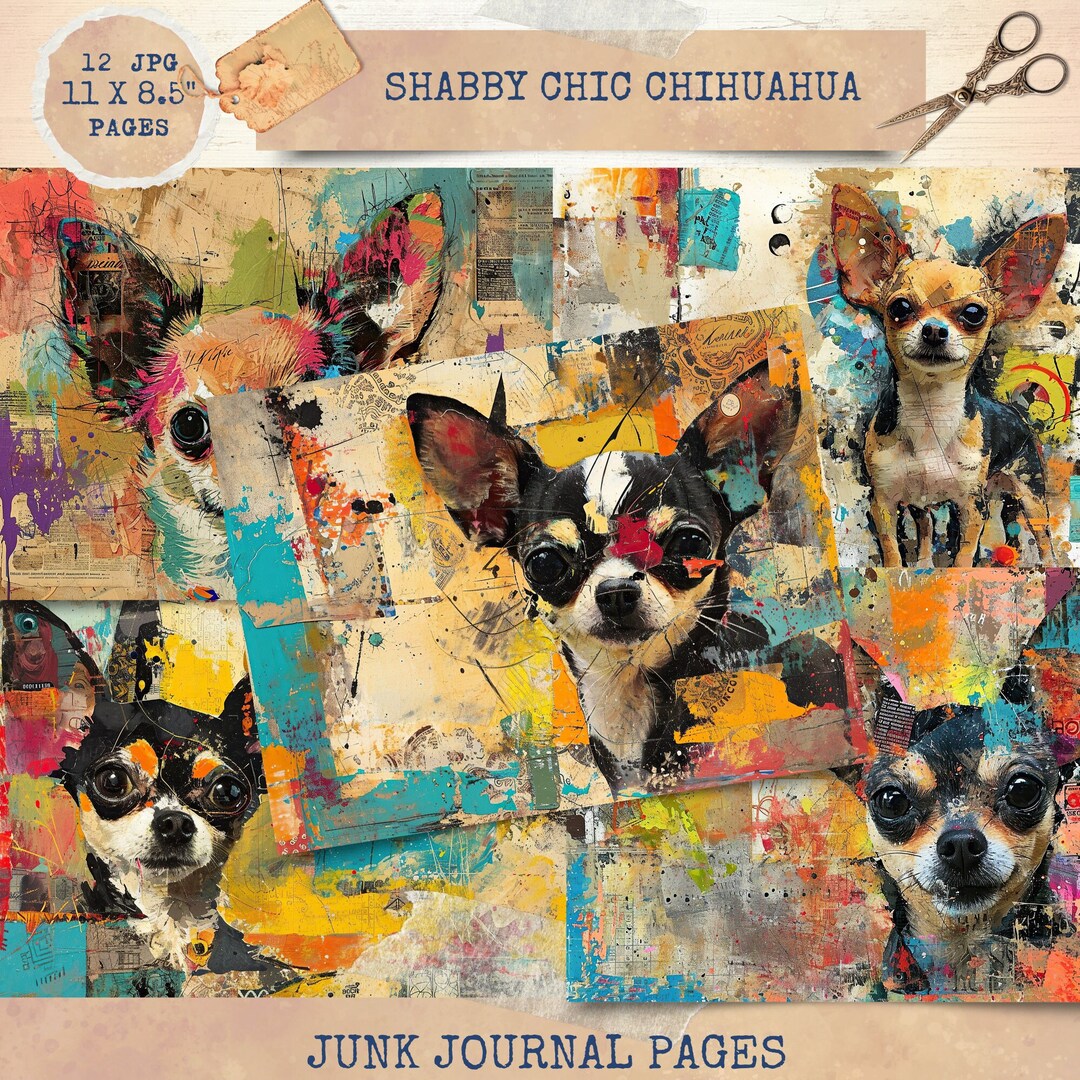 Junk Journal Printable, Chihuahua Junk Journal, Shabby Chic Journal ...