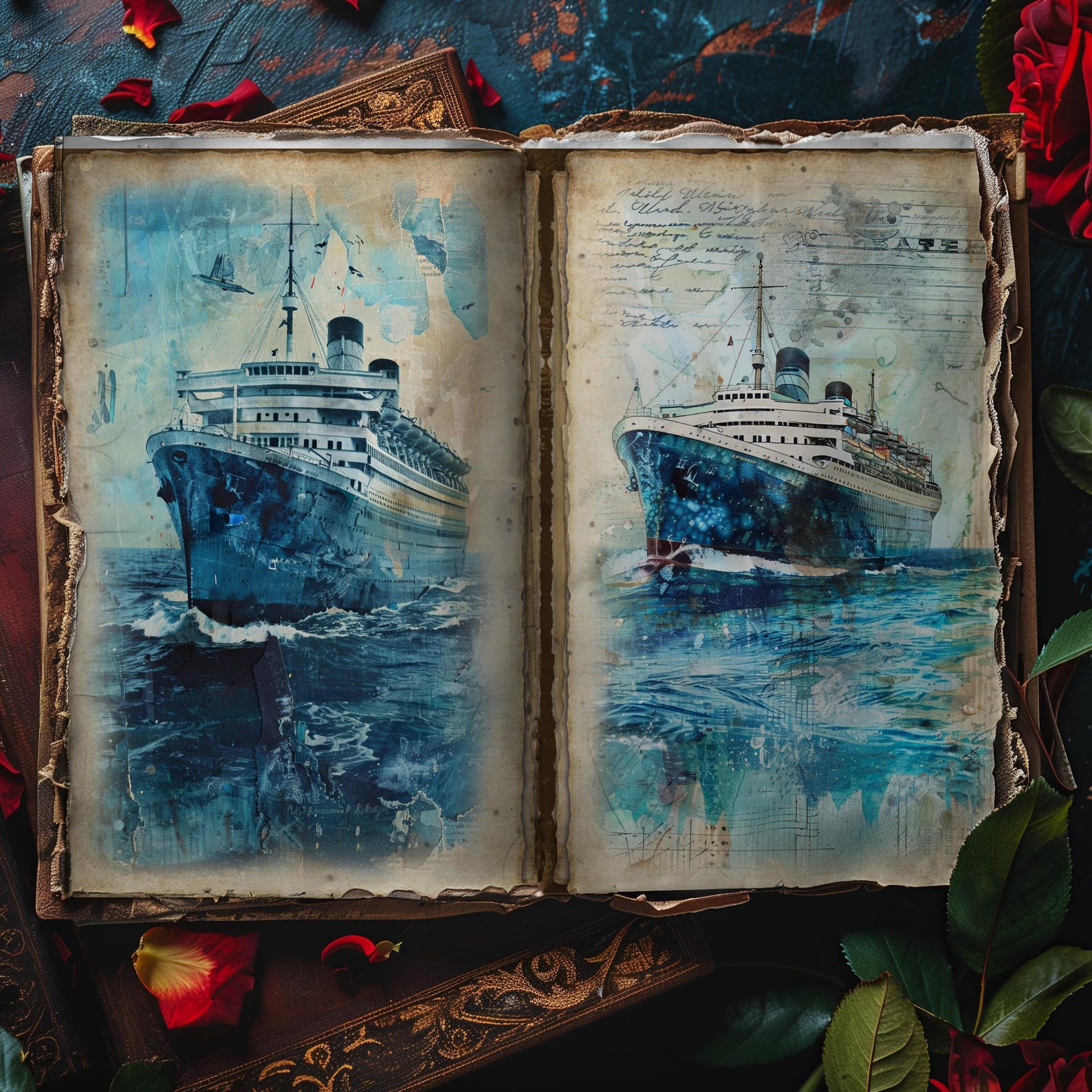 Junk Journal Printable, Vintage Cruise Ships Journal, Vintage Cruise ...
