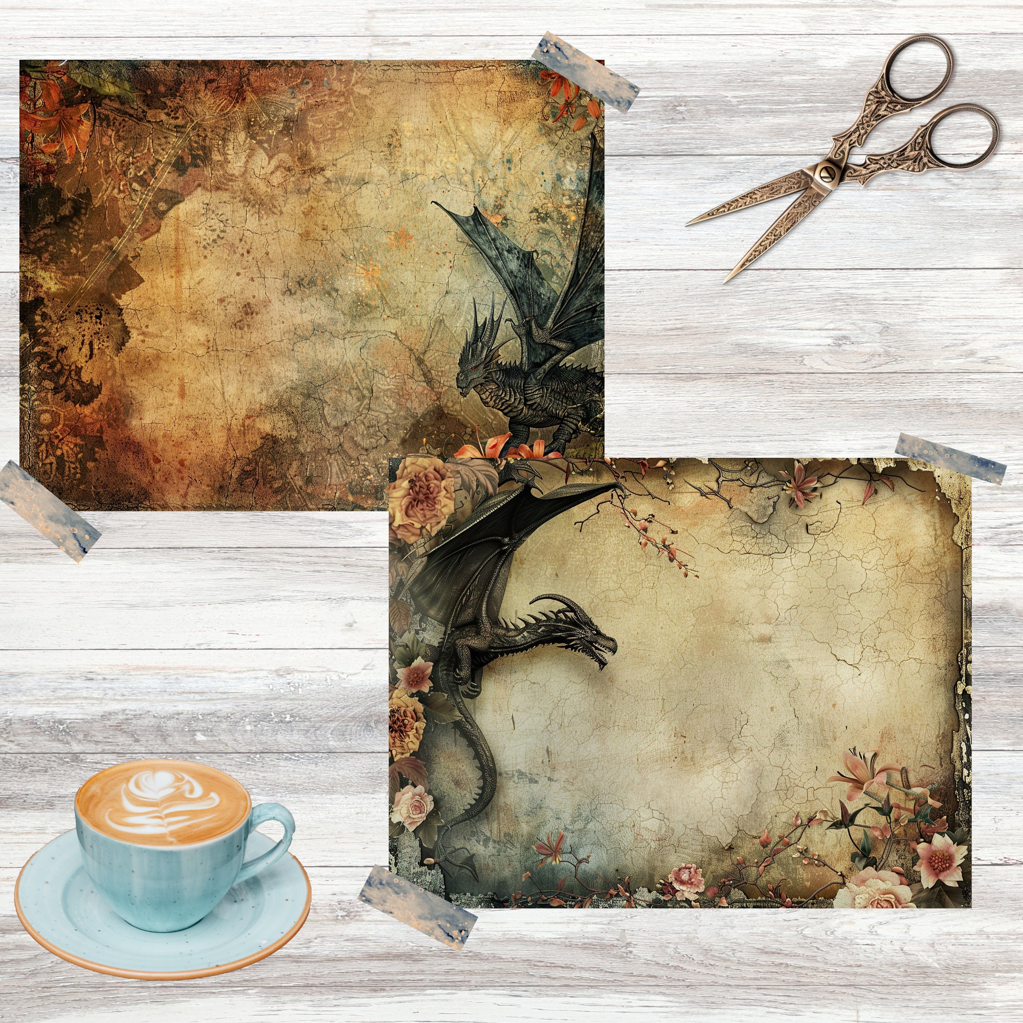 Junk Journal Printable, Mystical Dragons Junk Journal , Junk Journal ...