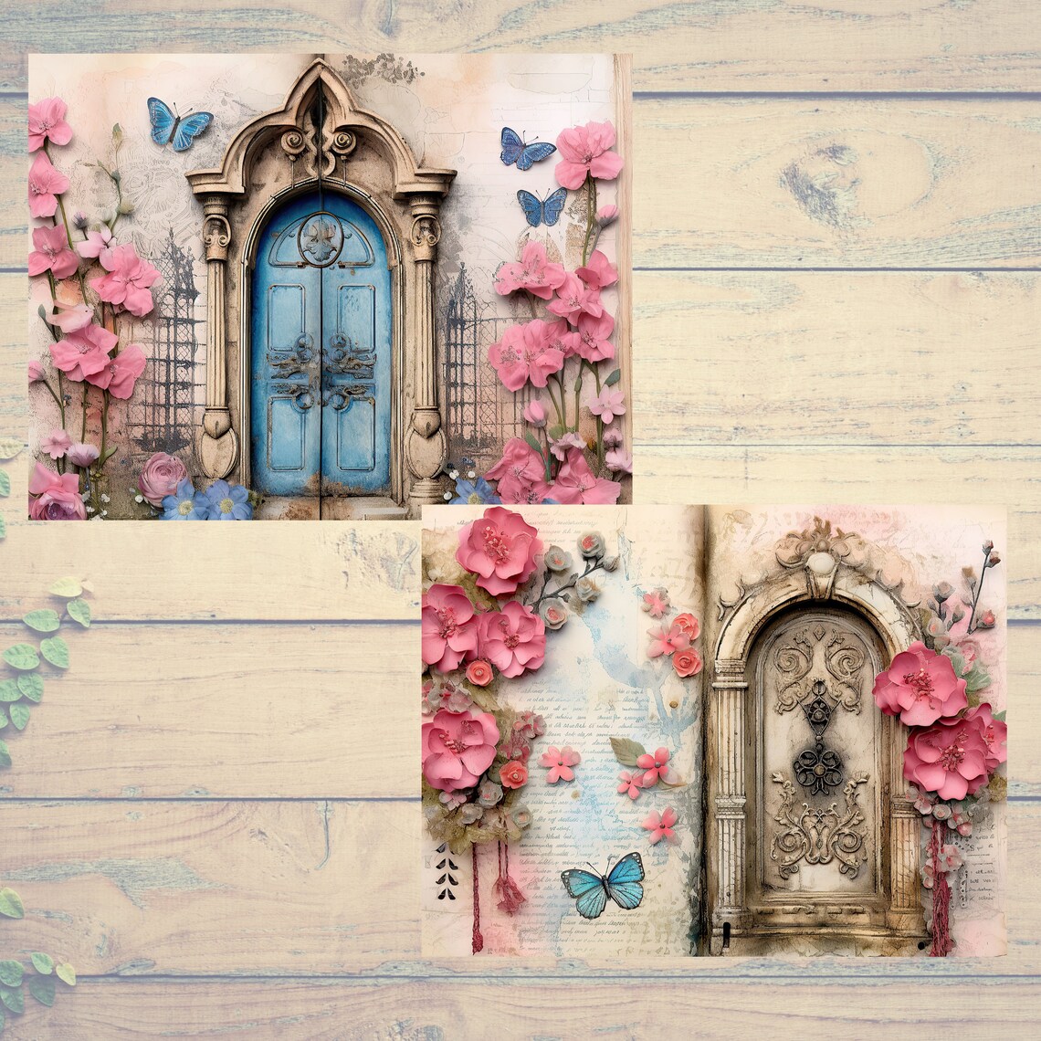 Junk Journal Printable, Wooden Doors, Fairy Doors Journal Pages, Doors ...