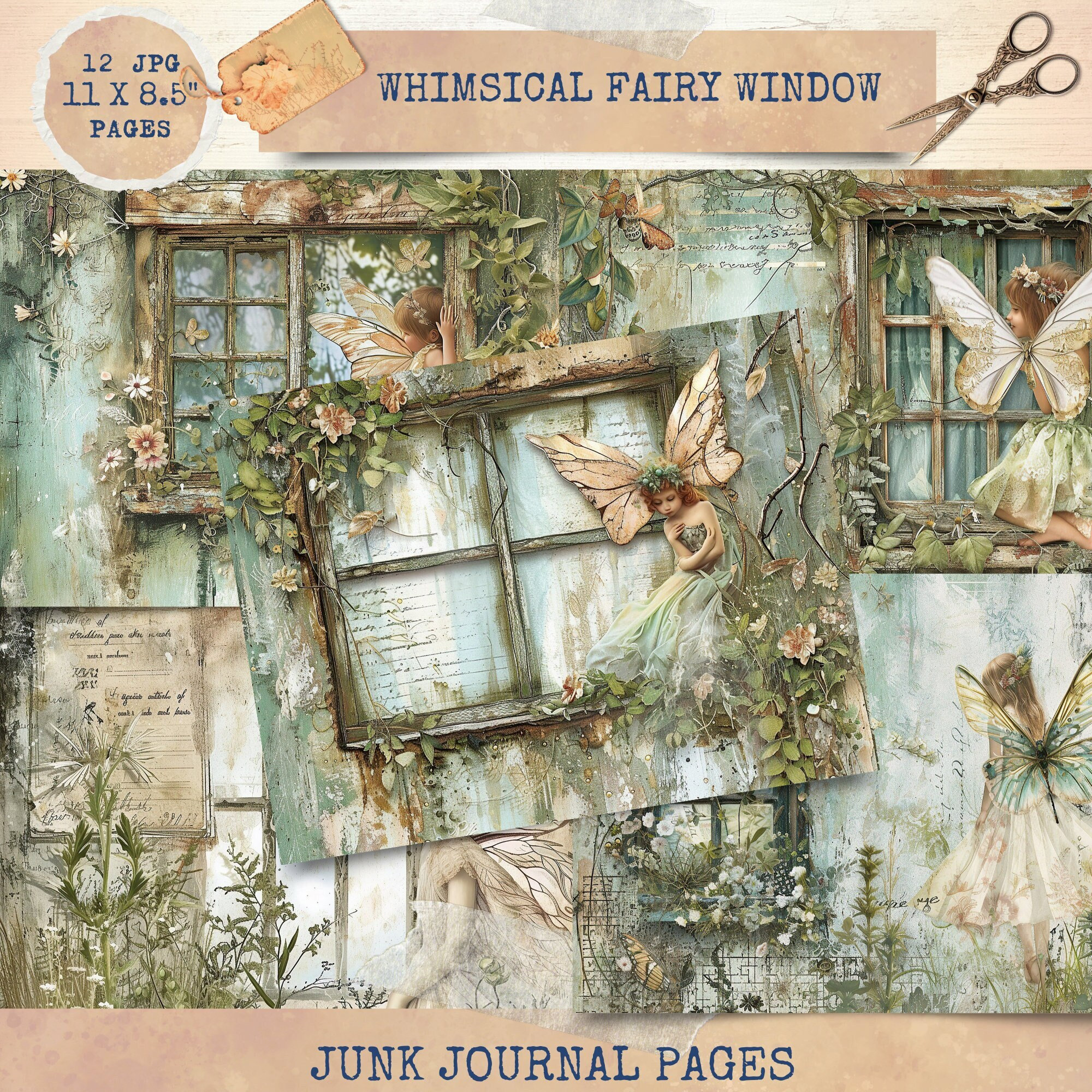Junk Journal Printable, Fairy Junk Journal, Window Journal Pages ...