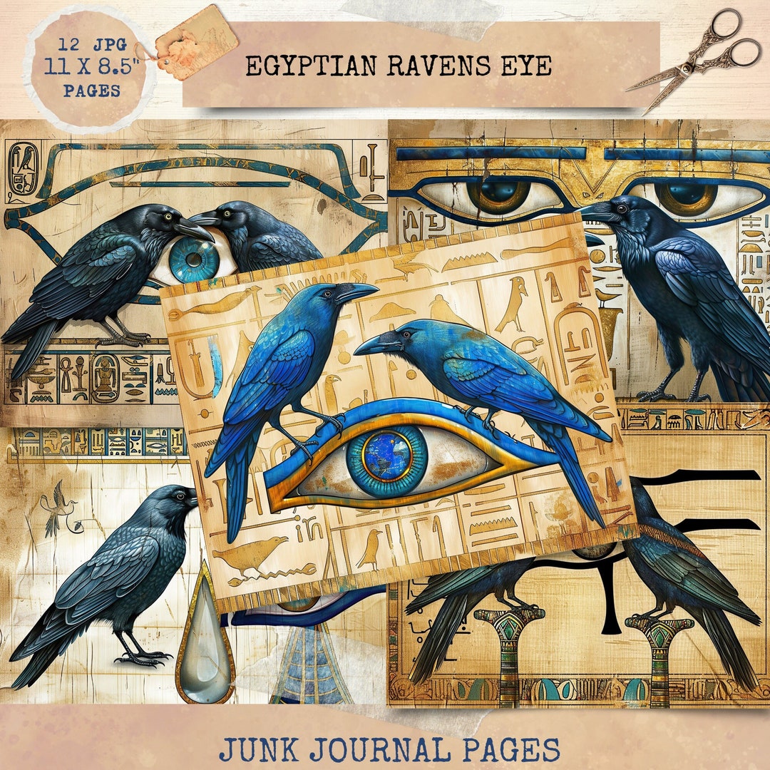 Junk Journal Printable, Egypt Ravens Eye, Vintage Journal Papers ...