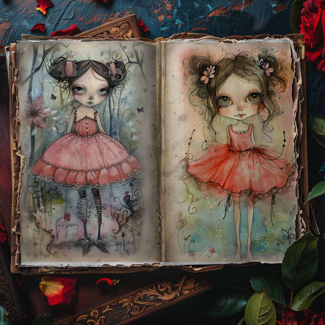 Junk Journal Printable, Whimsical Pink Girls Journal, Whimsical Junk ...