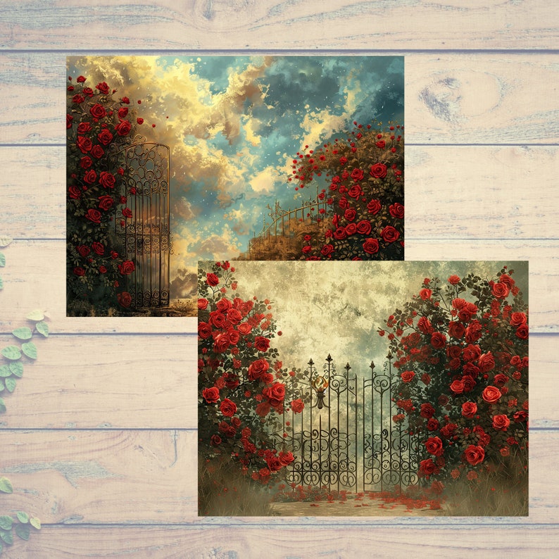 Junk Journal Printable, Red Rose Gate Junk Journal , Junk Journal Digi ...