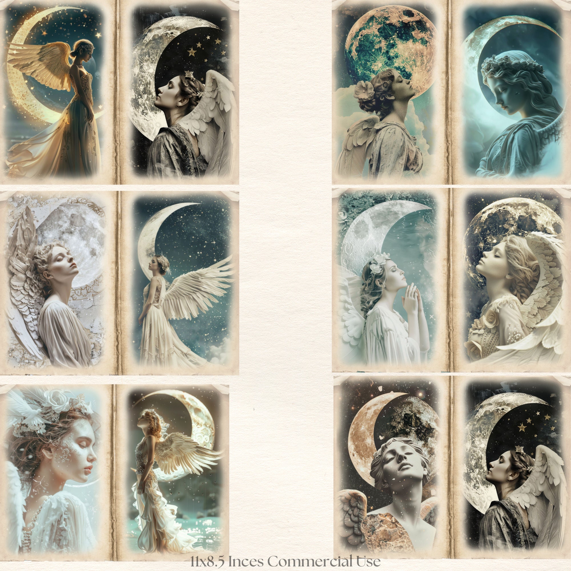 Junk Journal Printable, Angel Journal, Celestial Journal Papers, Angel ...