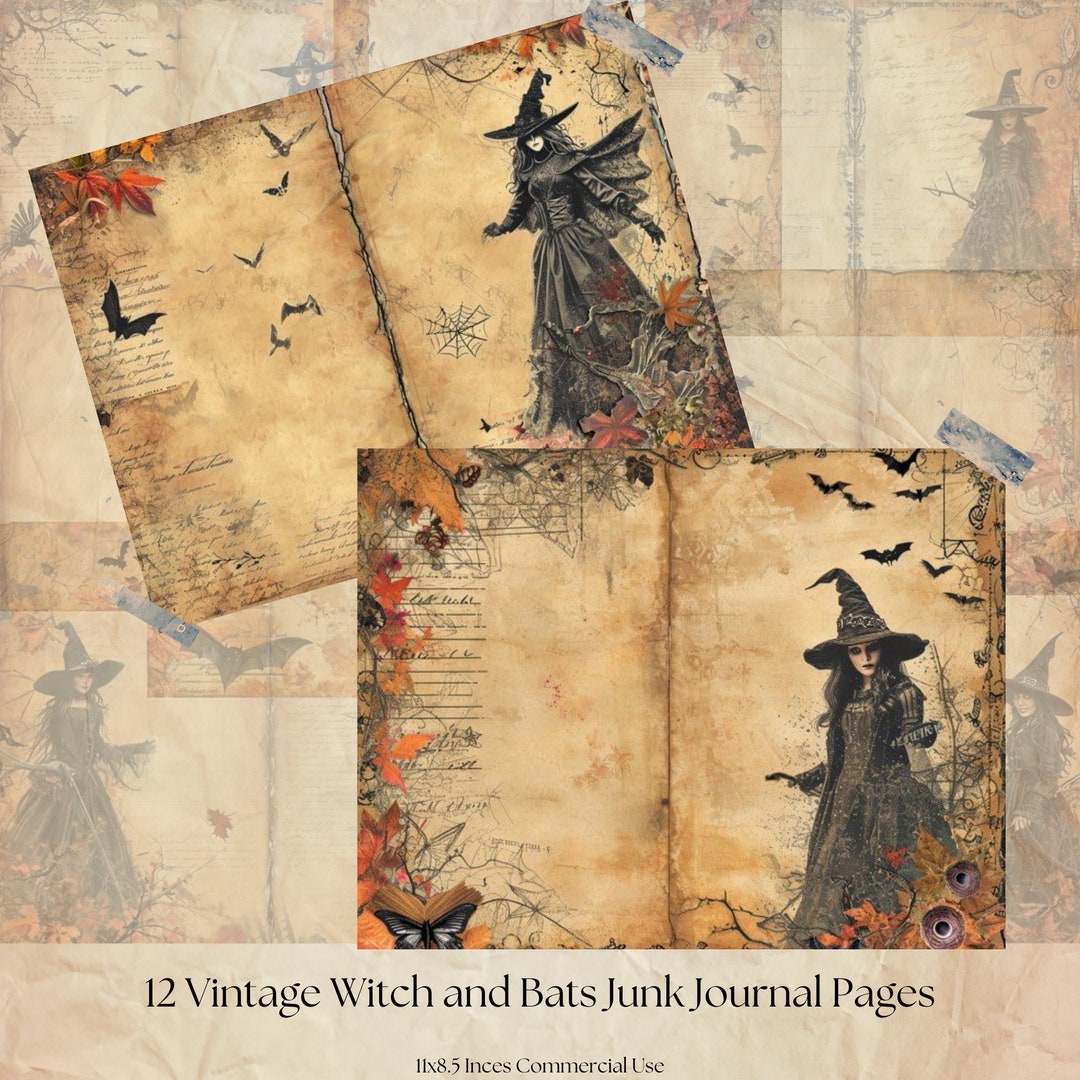 Junk Journal Printable, Vintage Witch Junk Journal, Witch Ephemera ...