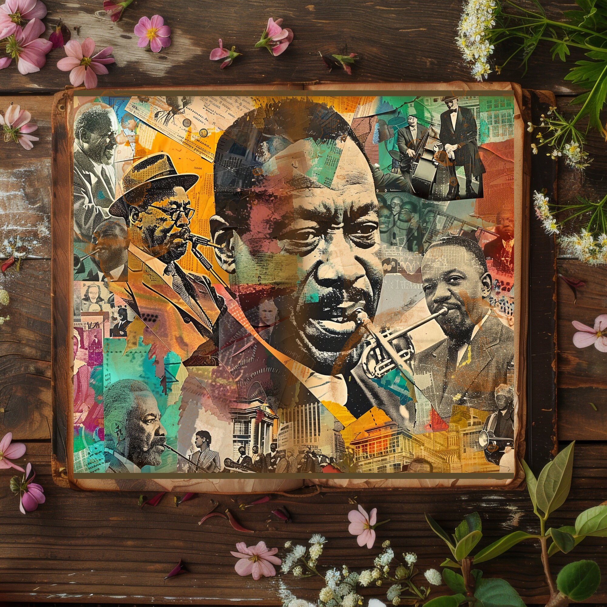 Retro African American Collage Junk Journal Pages, Digital Scrapbook ...