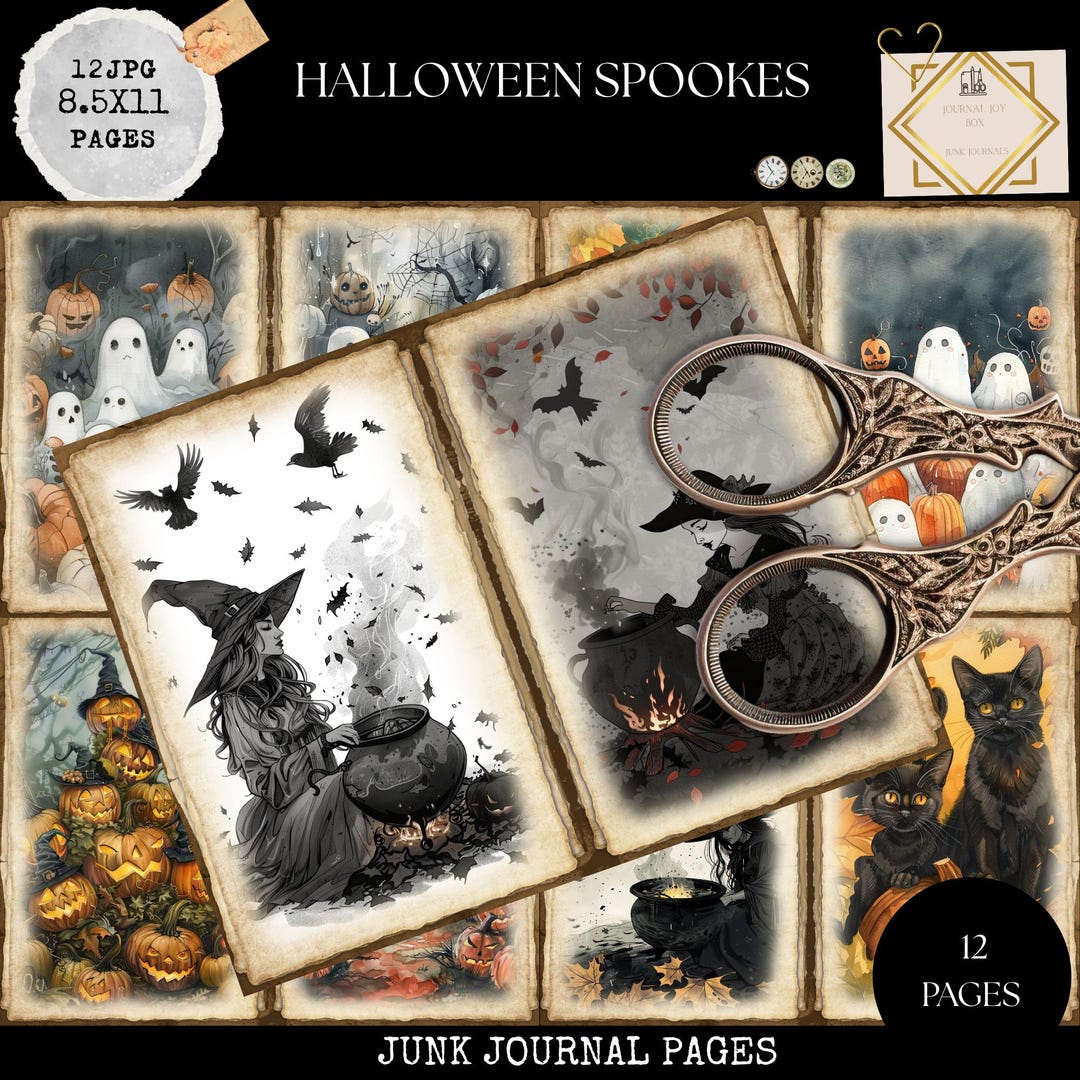 Junk Journal Printable, Halloween Spooky Page, Halloween Junk Journal ...