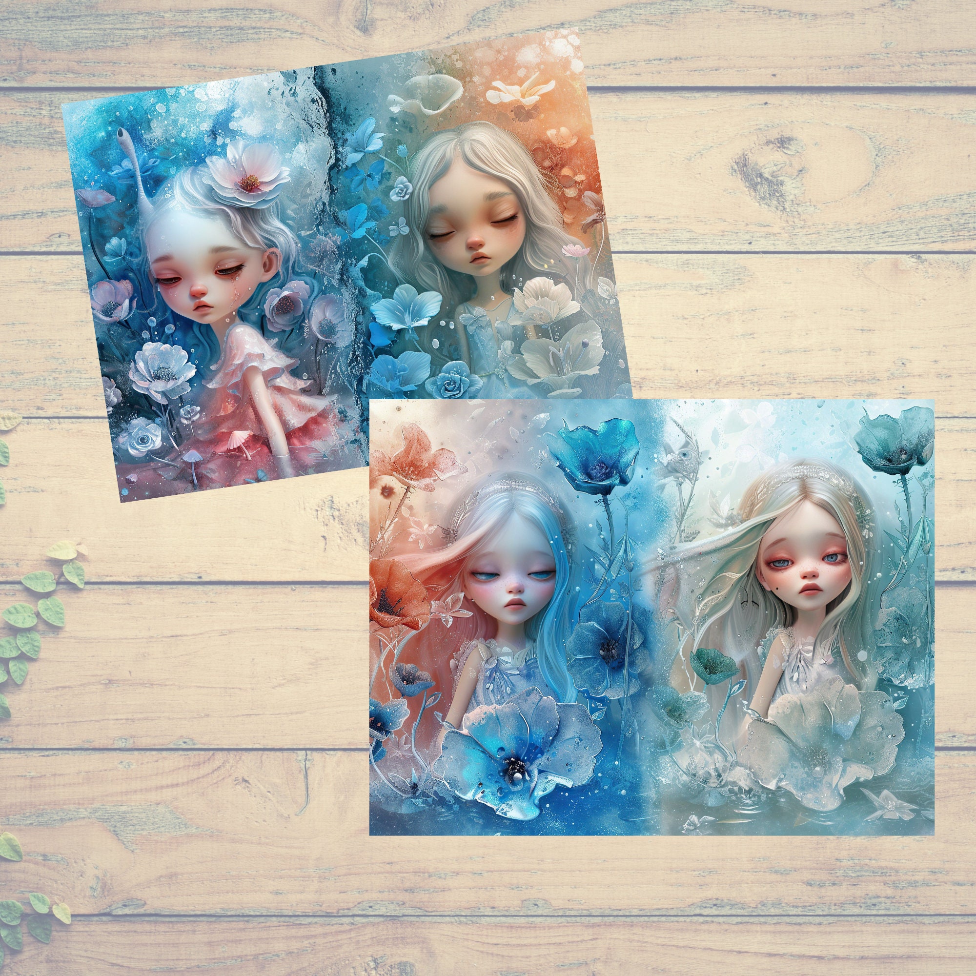 Junk Journal Printable, Water Girl , Vintage Journal Papers, Aquatic ...