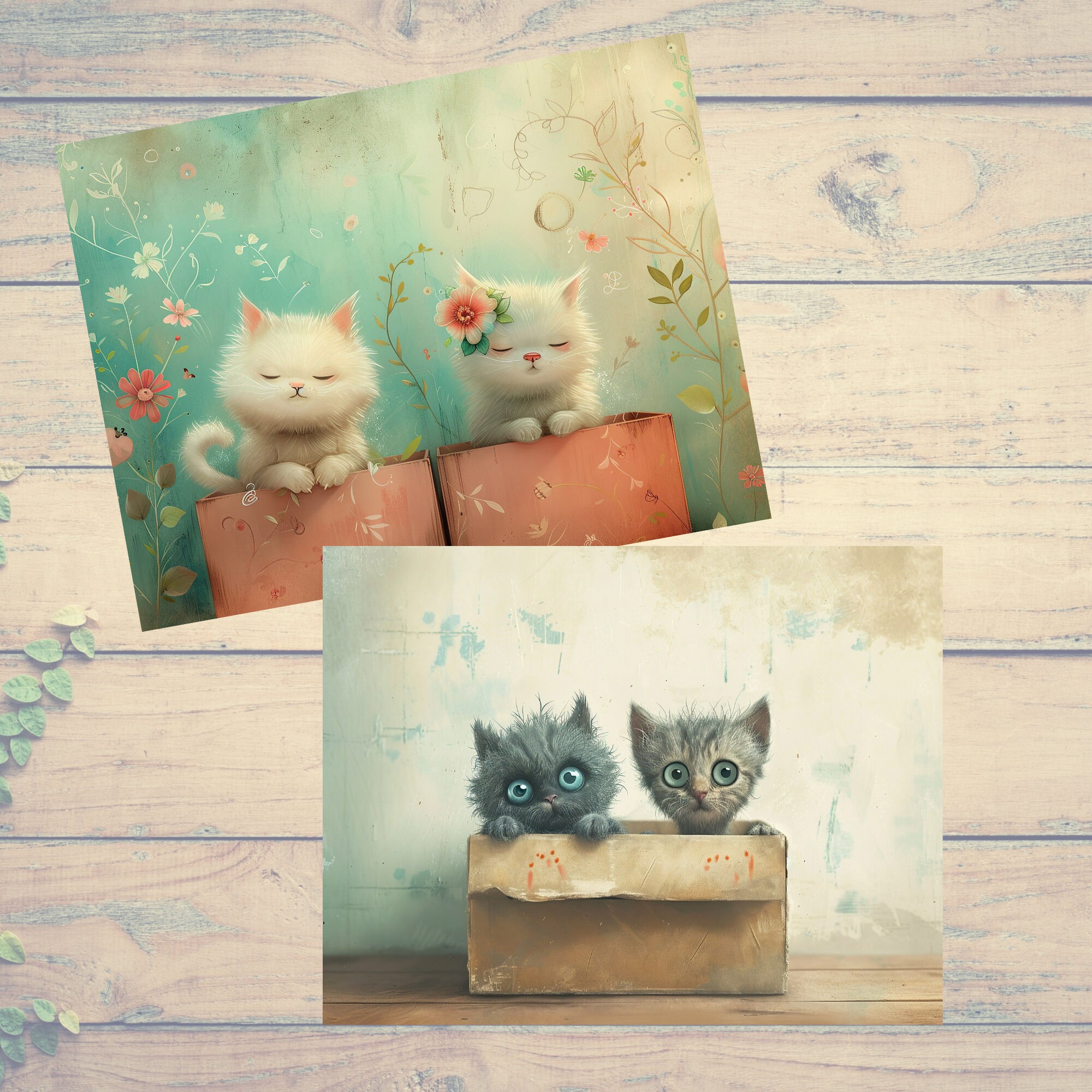 Junk Journal Printable, Cats in a Box Vintage Journal Papers, Cats Junk ...