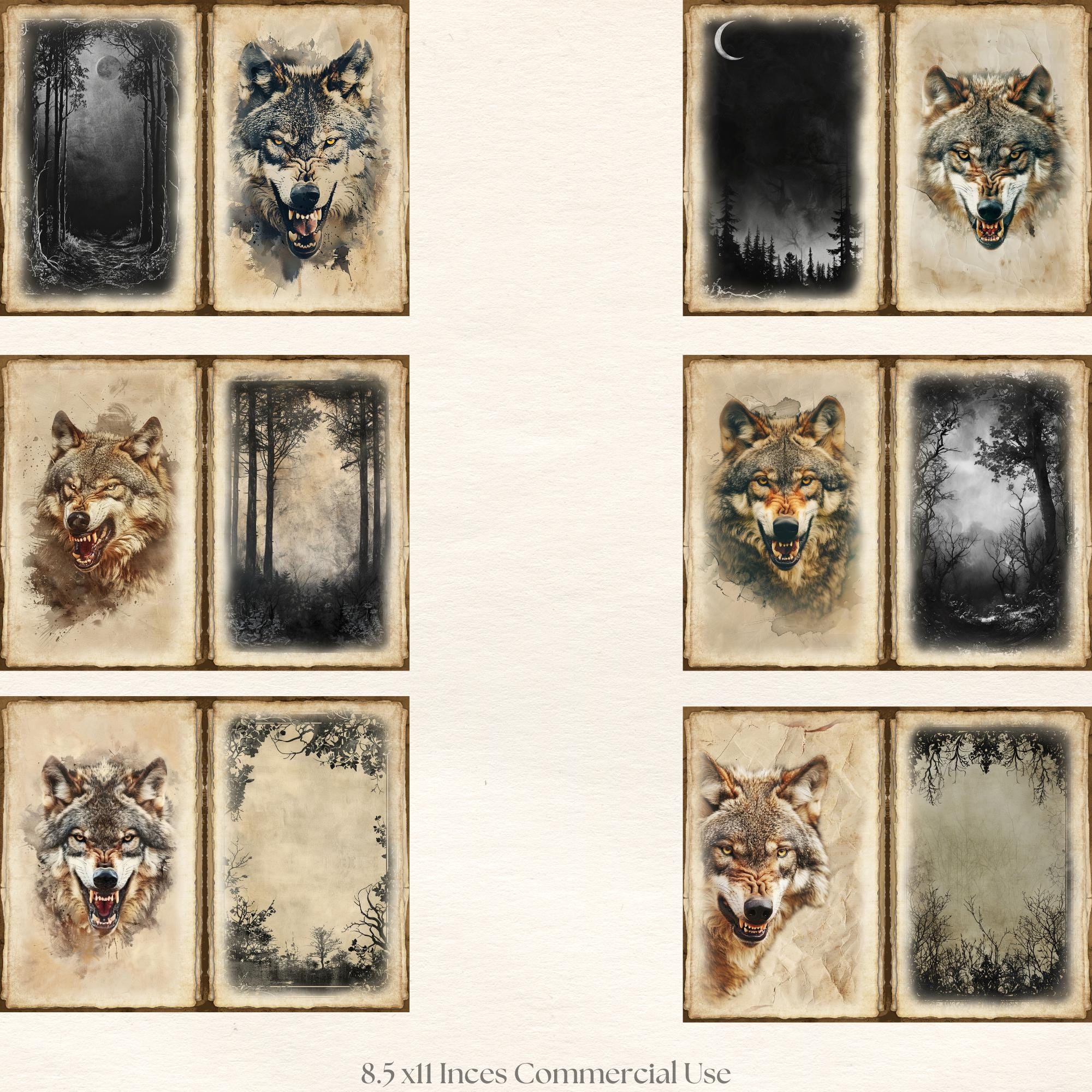 Junk Journal Printable, Wolf Journal, Book of Shadows, Wolf Junk ...