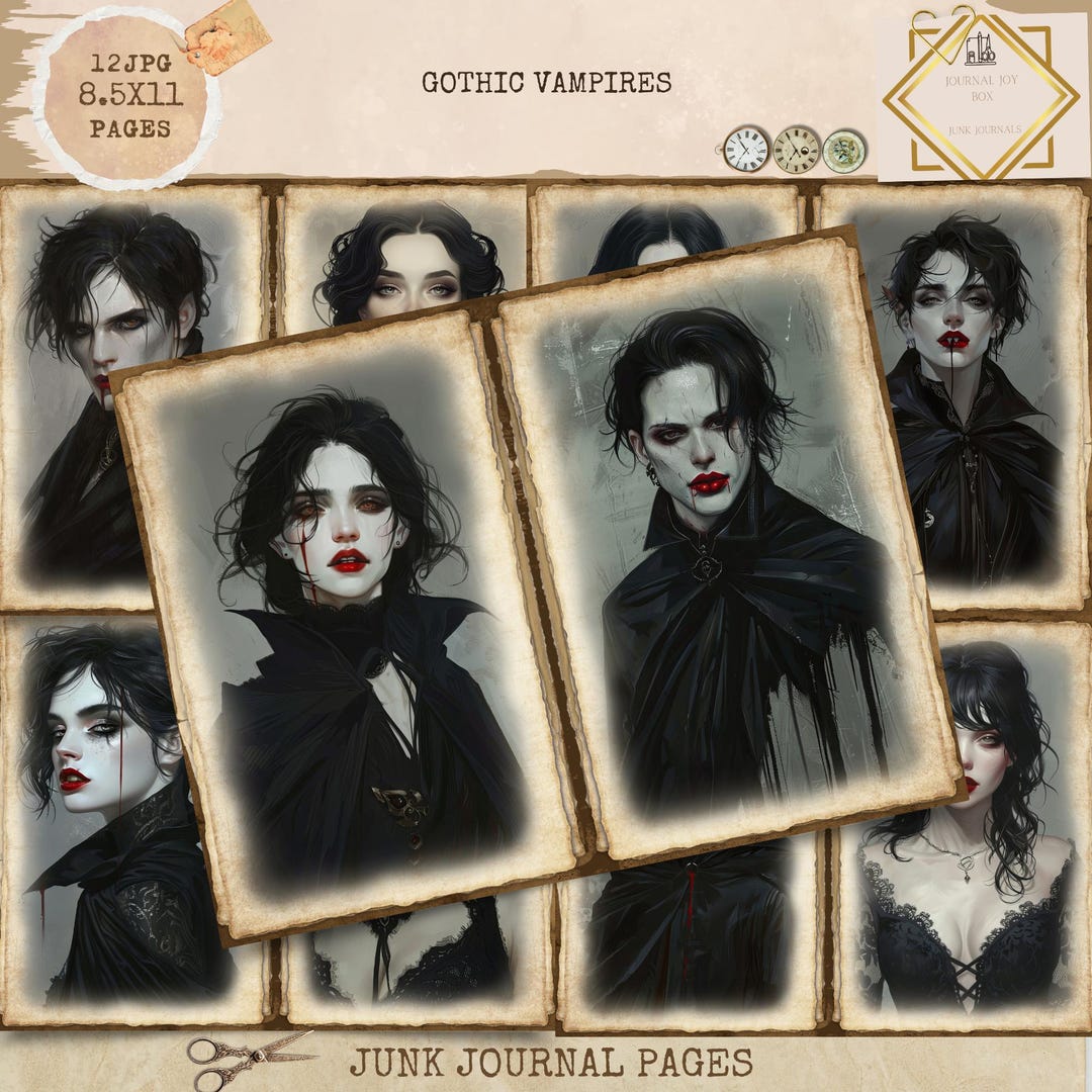 Junk Journal Printable Vampire Junk Journal, Dark Fantasy Junk Journal ...