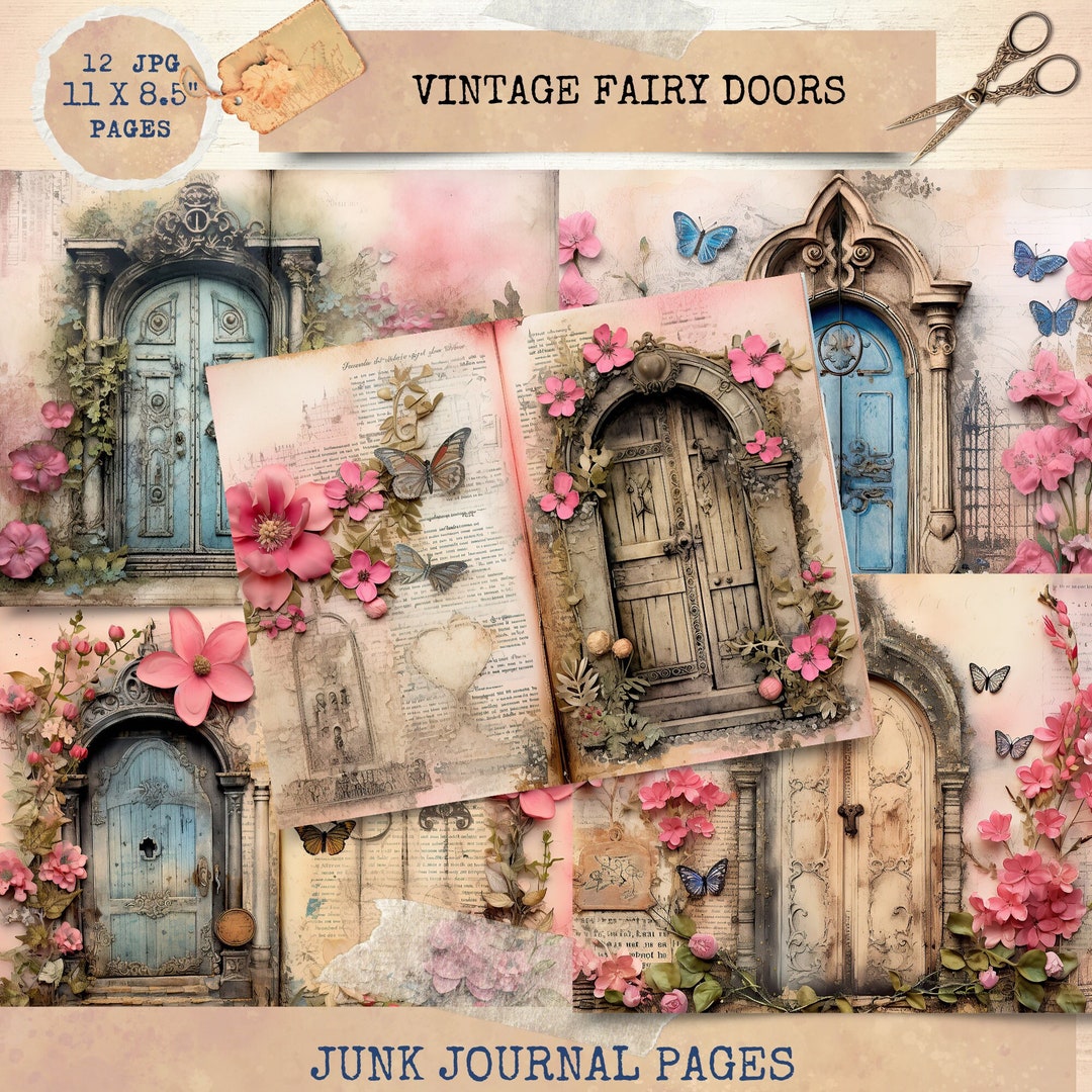 Junk Journal Printable, Wooden Doors, Fairy Doors Journal Pages, Doors ...