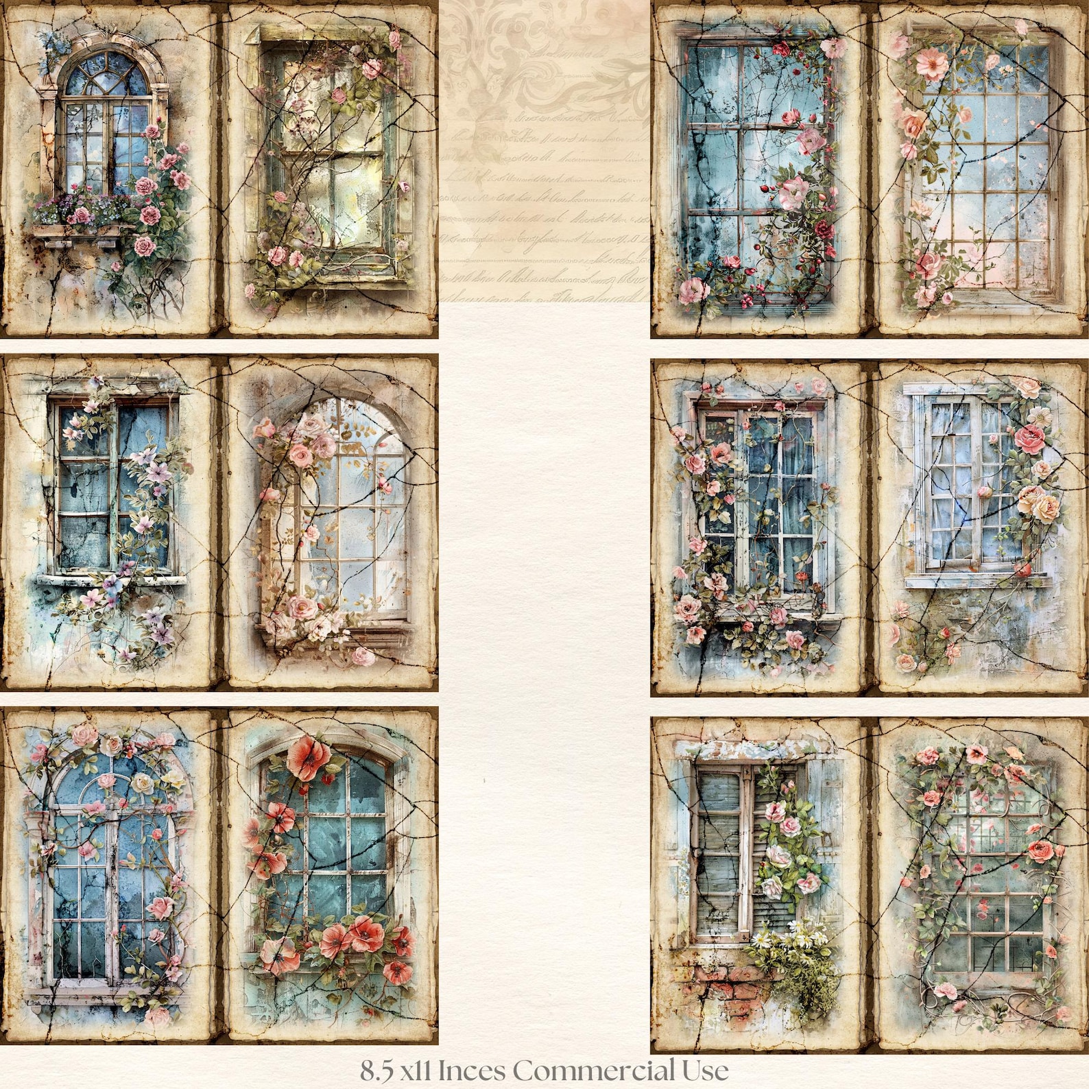 Junk Journal Printable, Rose Window Journal, Window Journal Pages ...