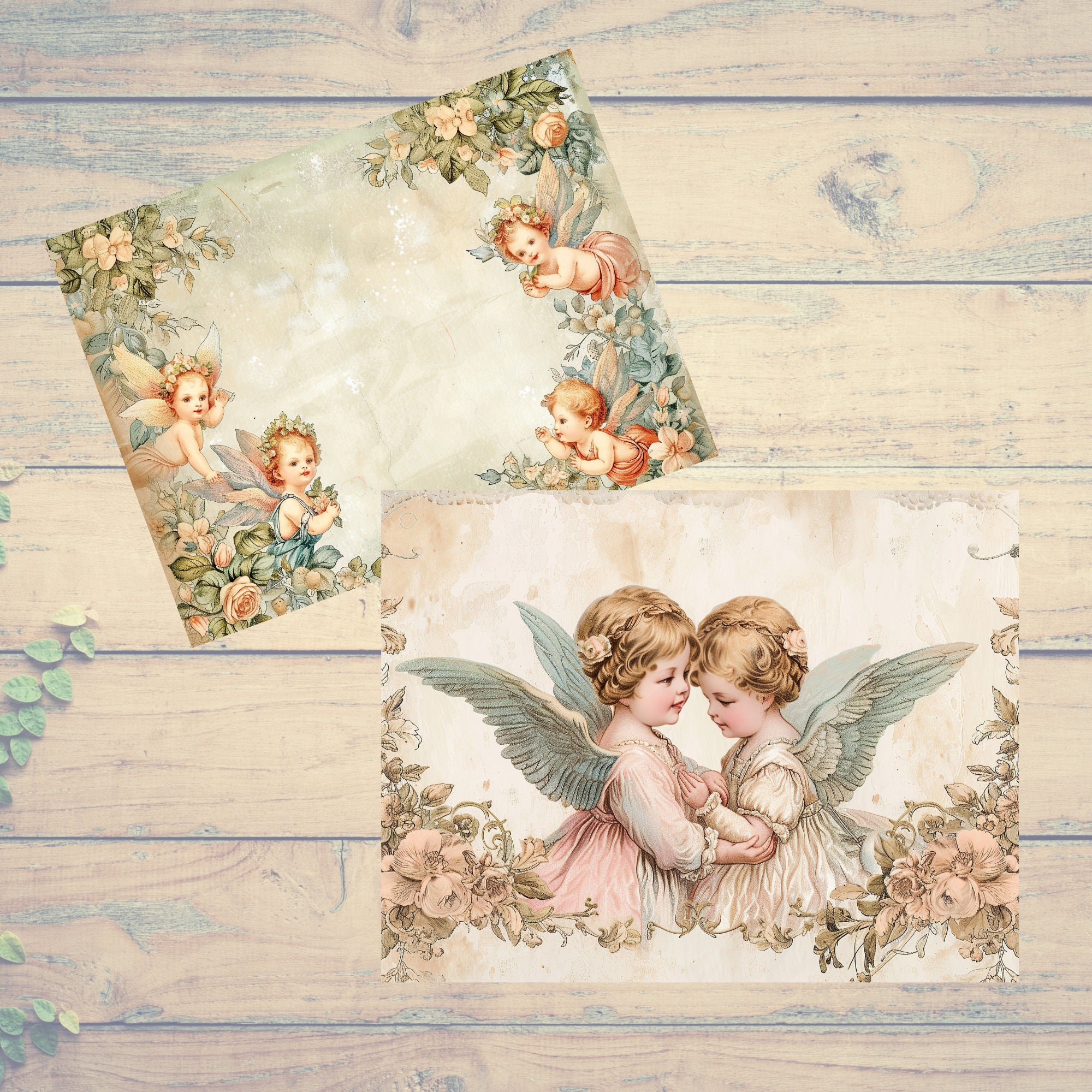 Junk Journal Printable, Vintage Baby Angels Journal Papers, Angel Junk ...