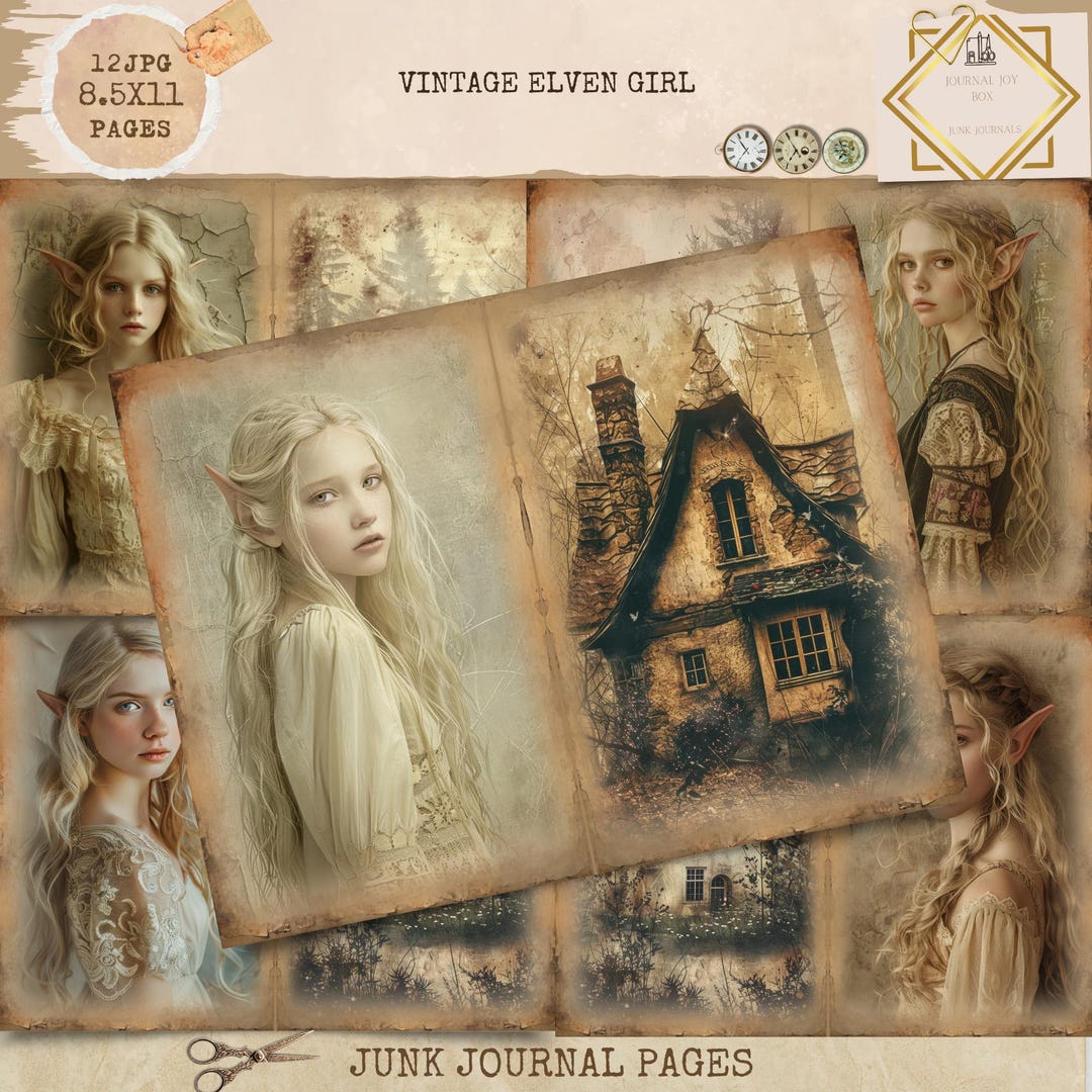 Elven Junk Journal, Elf Girl Printable Journal Pages, Fantasy Ephemera ...