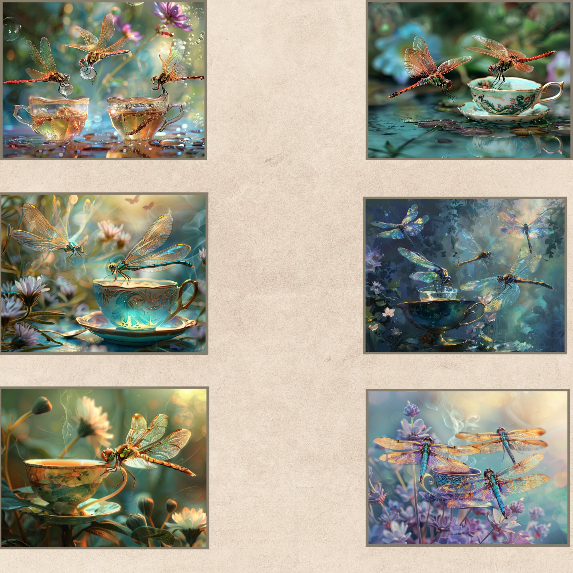 Junk Journal Printable, Tea for Two Journal, Dragonflies Journal Papers ...