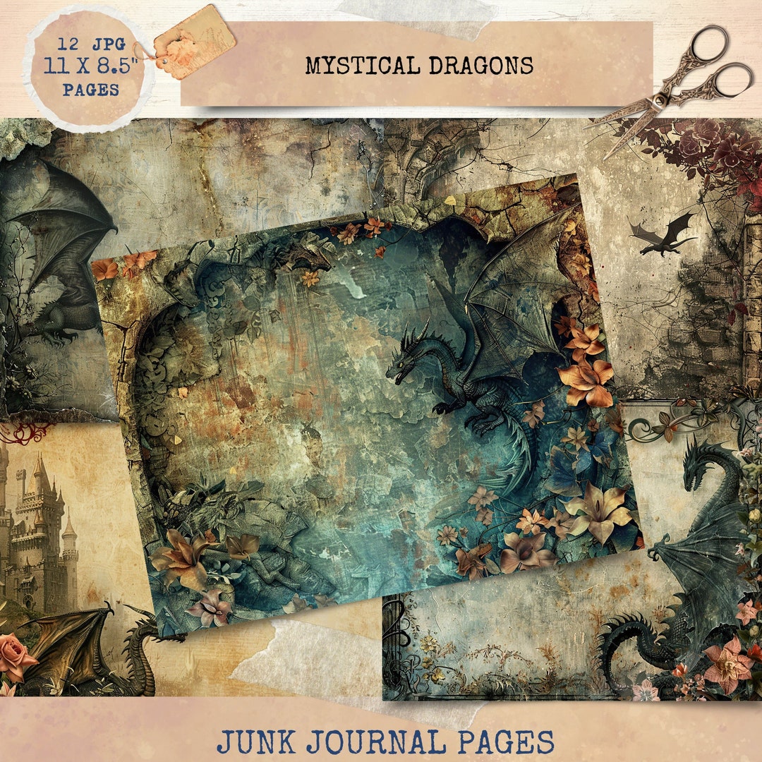 Junk Journal Printable, Mystical Dragons Junk Journal , Junk Journal ...