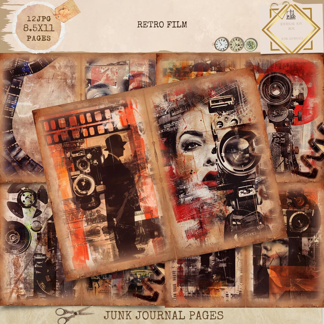 Junk Journal Printable, Vintage Retro Film Journal, Camera Journal Page ...