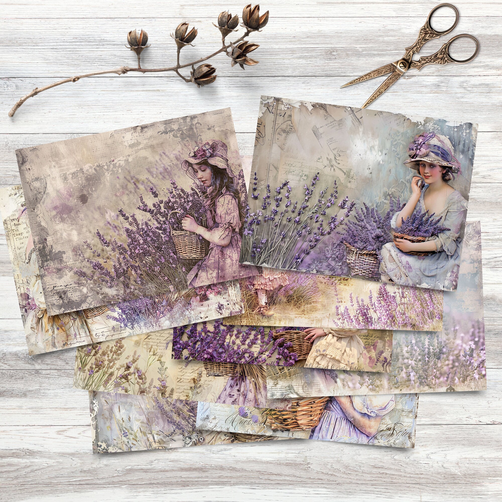 Junk Journal Printable, Vintage Lavender Girls Journal, Vintage Girls ...