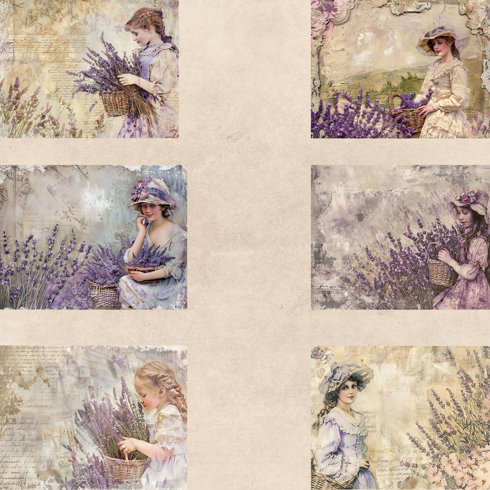 Junk Journal Printable, Vintage Lavender Girls Journal, Vintage Girls ...