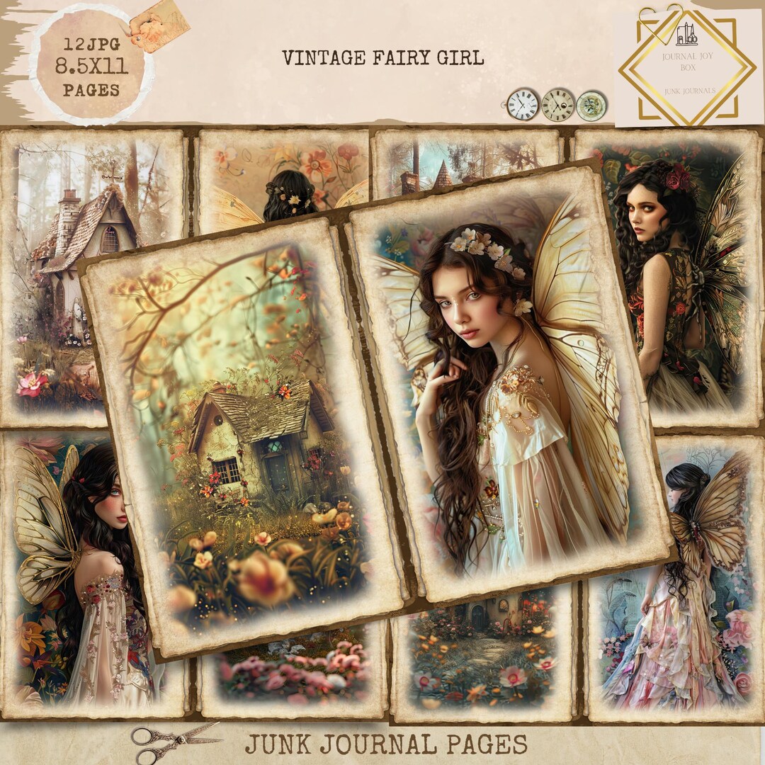 Fairy Junk Journal, Fairy Girl Printable Journal Pages, Fantasy ...