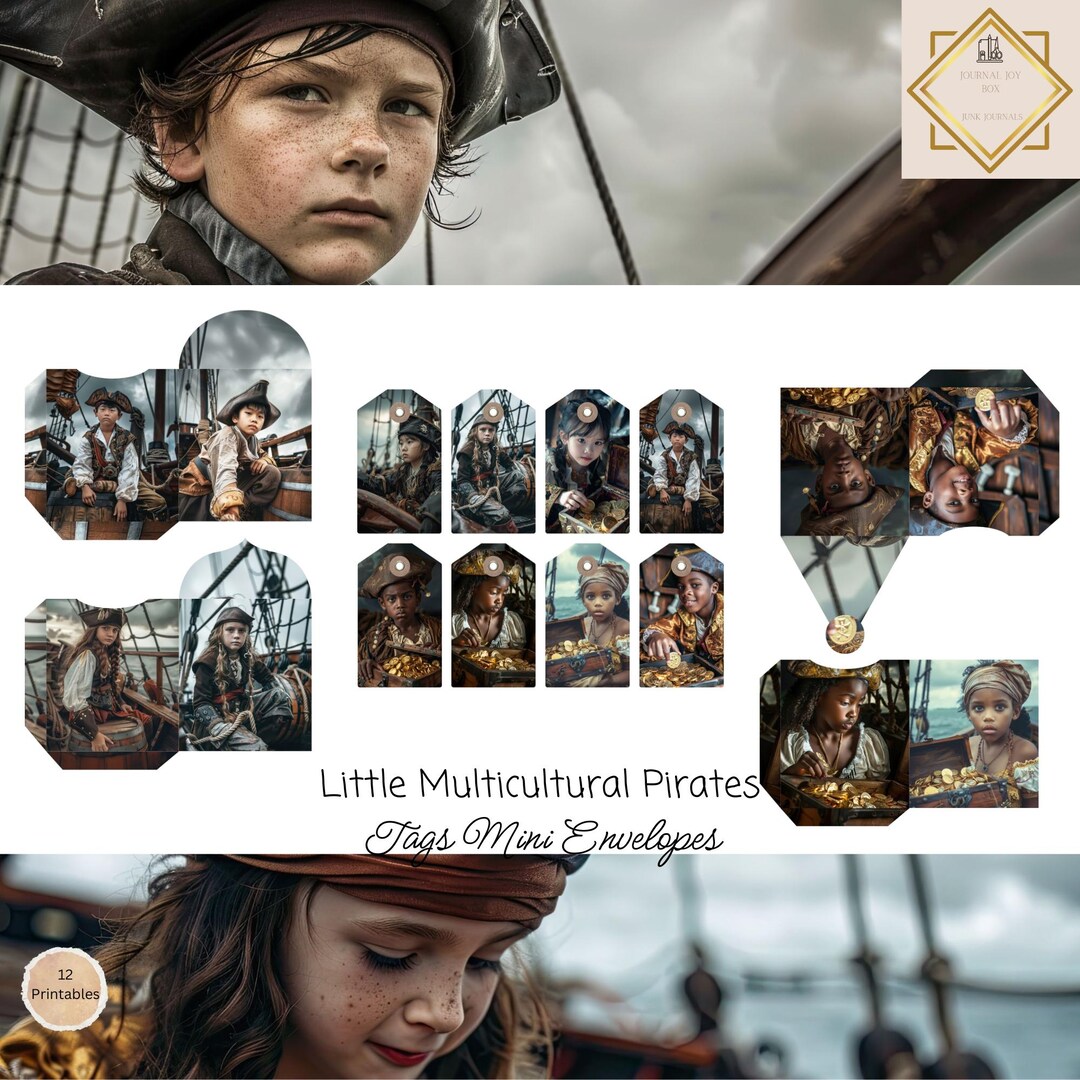 Diversey Pirates Junk Journal Tags and Mini Envelopes, Kids Pirate ...