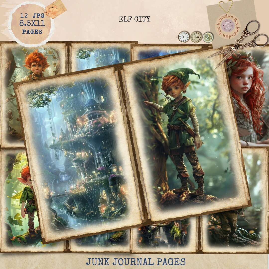 Elf City Junk Journal, Elf Pages, Magical City Junk Journal , Fantasy ...