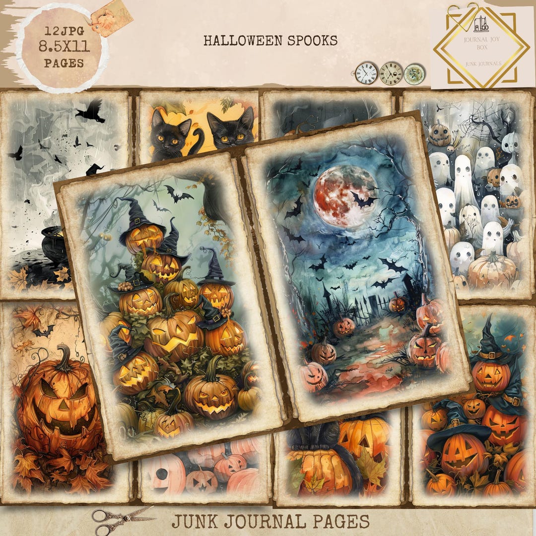 Junk Journal Printable, Halloween Spooky Page, Halloween Junk Journal ...