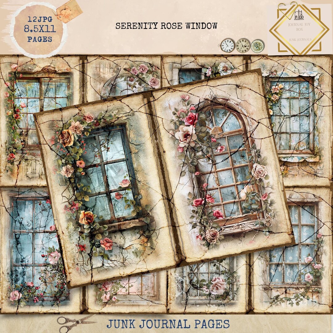 Junk Journal Printable, Rose Window Journal, Window Journal Pages ...