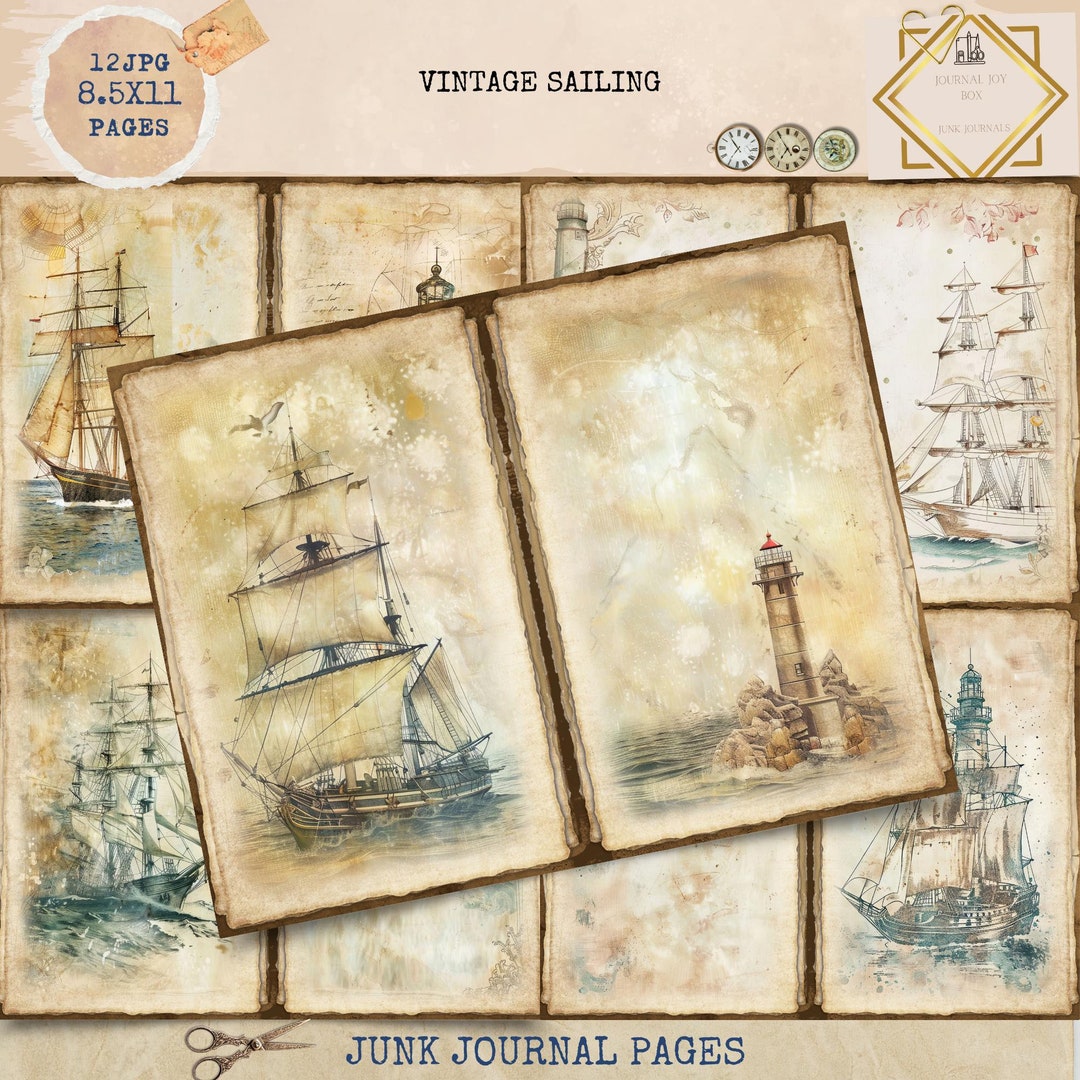 Junk Journal Printable, Vintage Sailing Junk Journal, Ocean Journal ...