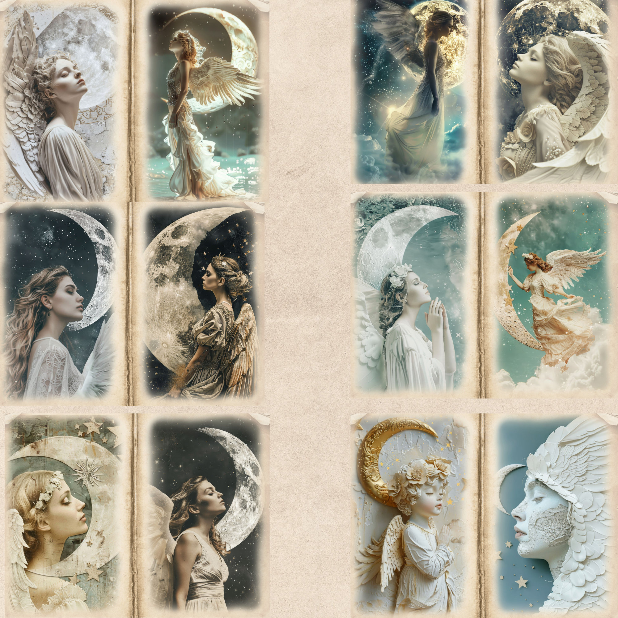 Junk Journal Printable, Angel Journal, Celestial Journal Papers, Angel ...