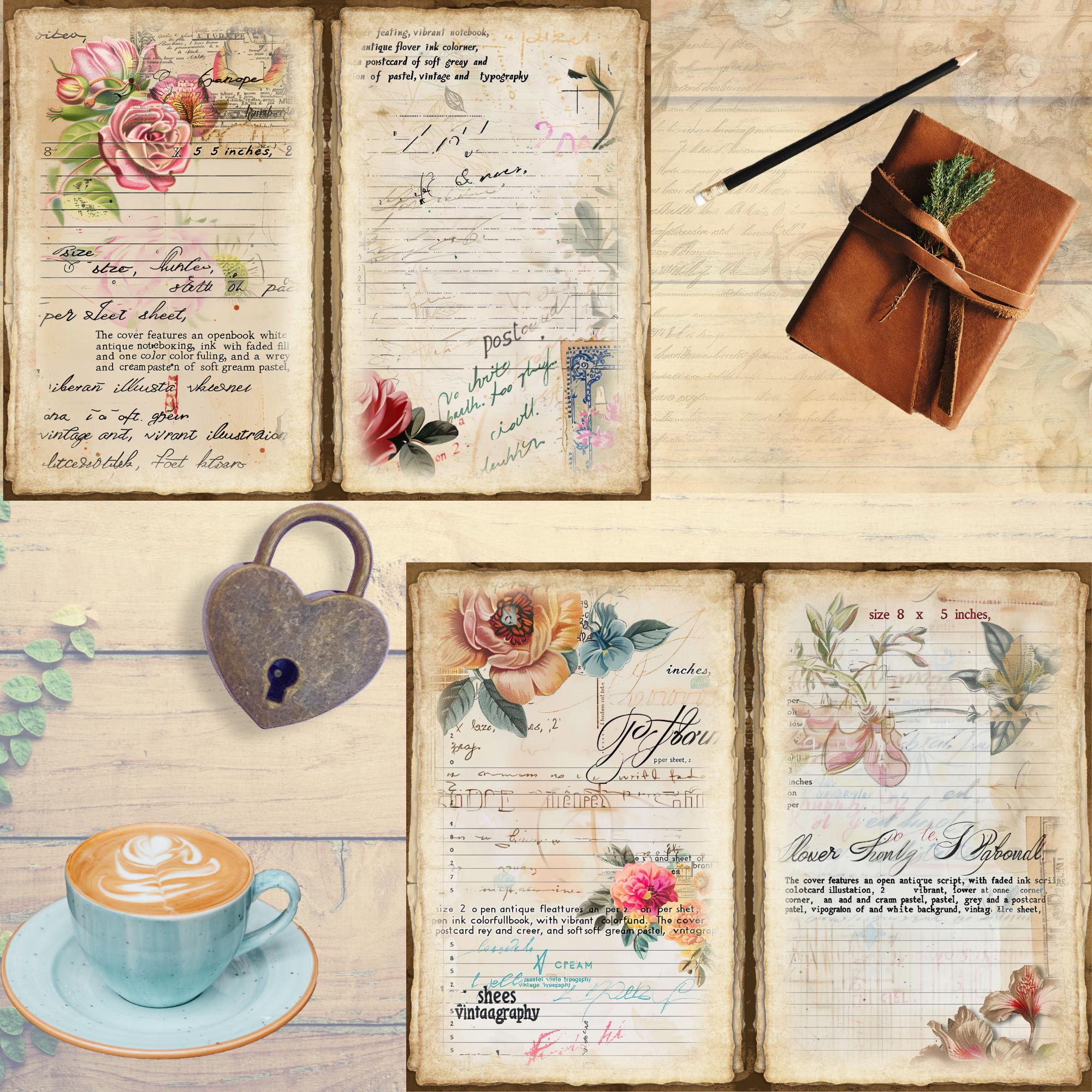 Junk Journal Printable, Vintage Old Pages Junk Journal, Vintage Junk ...